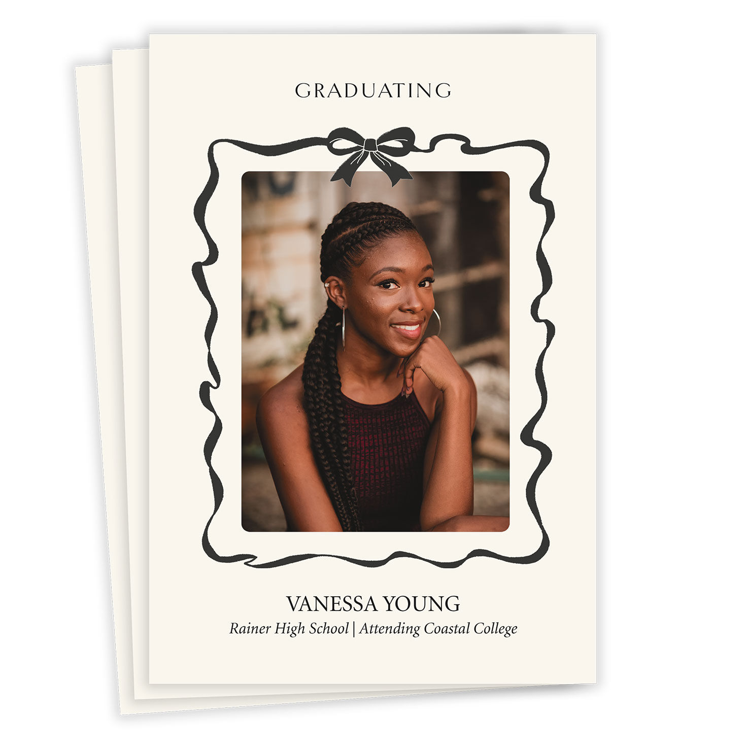 Ribbon and Bow Frame Graduation Announcement - Announcements | Hallmark