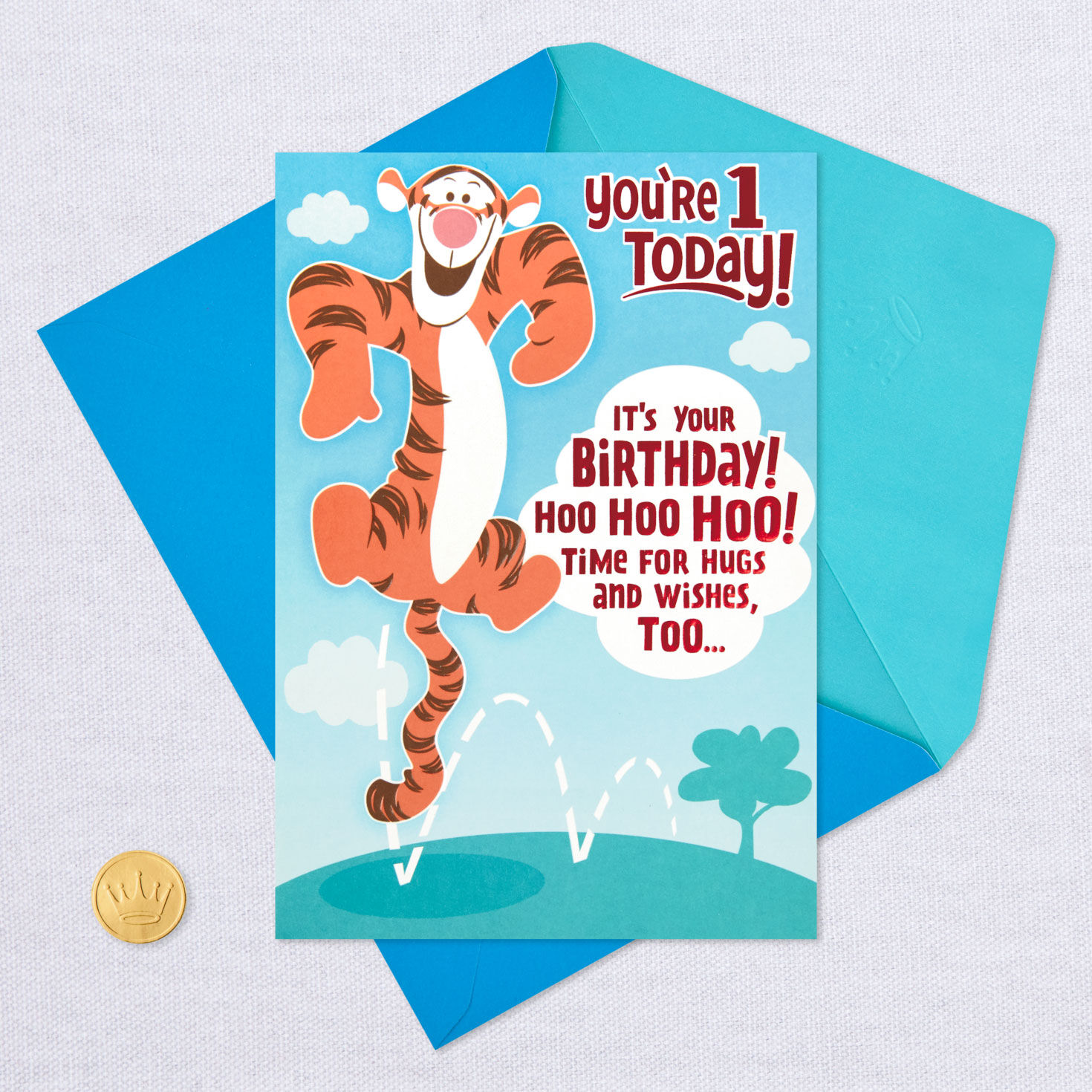 Disney Winnie the Pooh Tigger Pop-Up First Birthday Card - Greeting ...