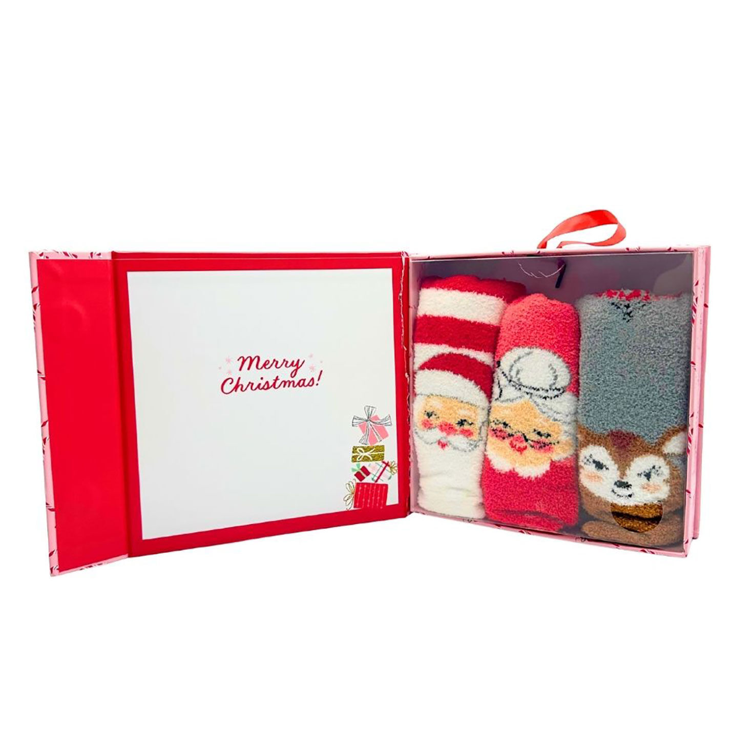 Ho Ho Ho Cozy Christmas Socks Set in Greeting Card Box, 3 pair - Socks ...