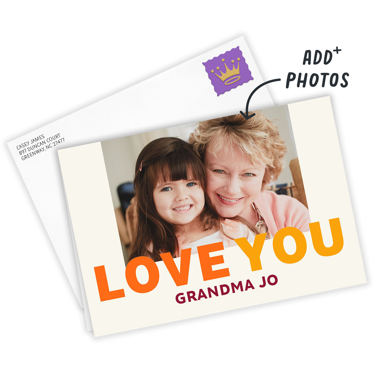 Personalized Bold and Bright Love You Photo Card - Greeting Cards ...