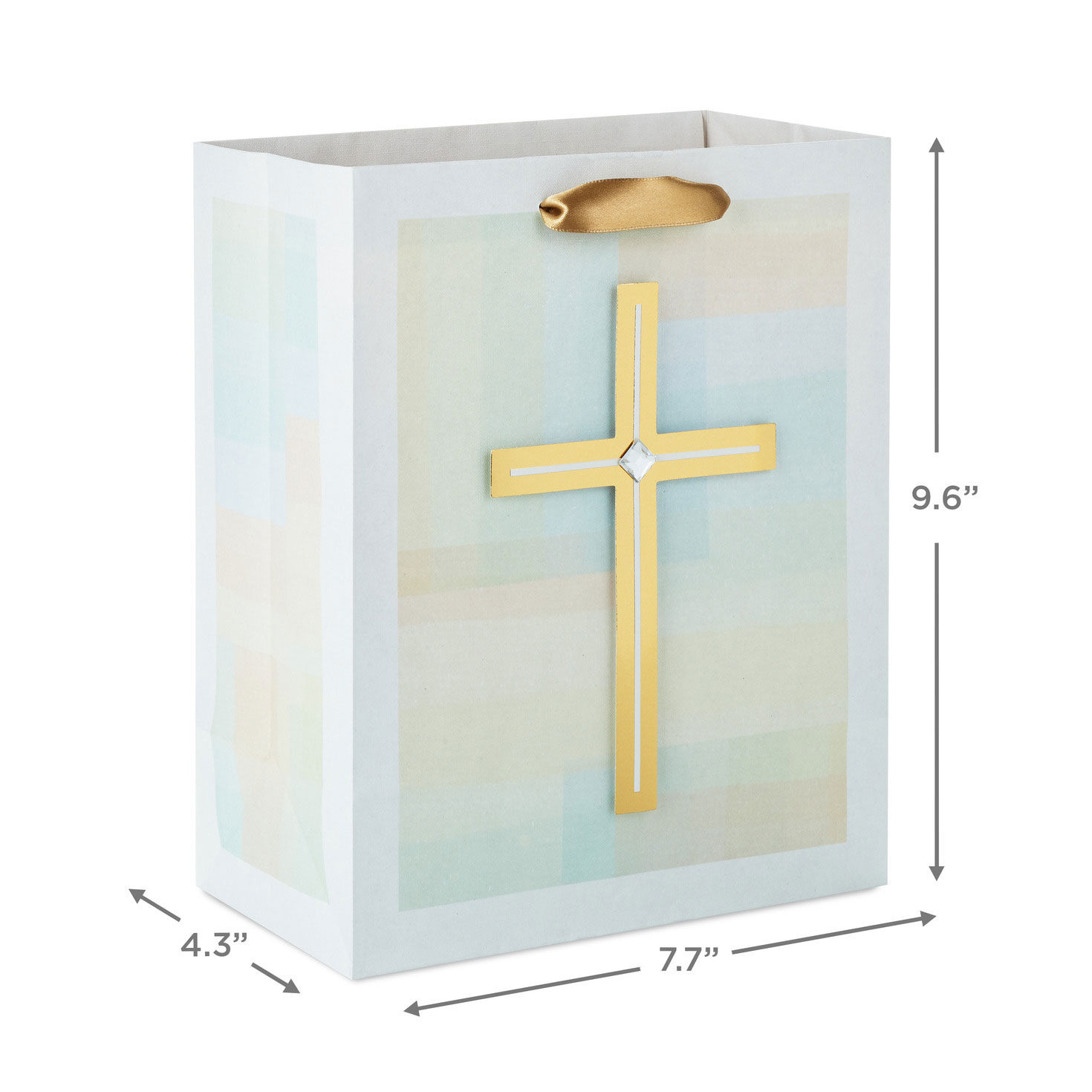 9.6" Gold Cross on Pastel Medium Gift Bag - Gift Bags | Hallmark