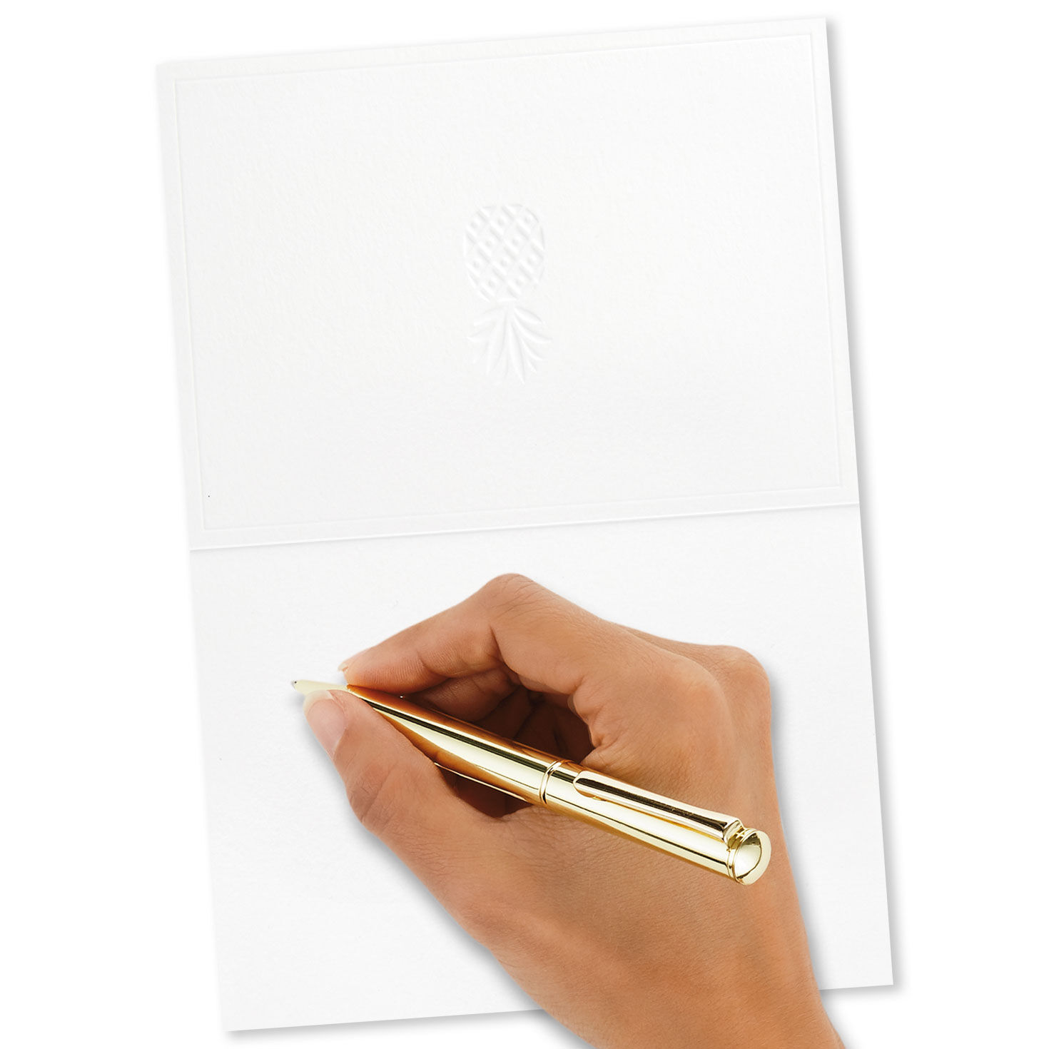 Gold Bordered Pineapple Blank Note Cards, Box of 10 - Note Cards ...