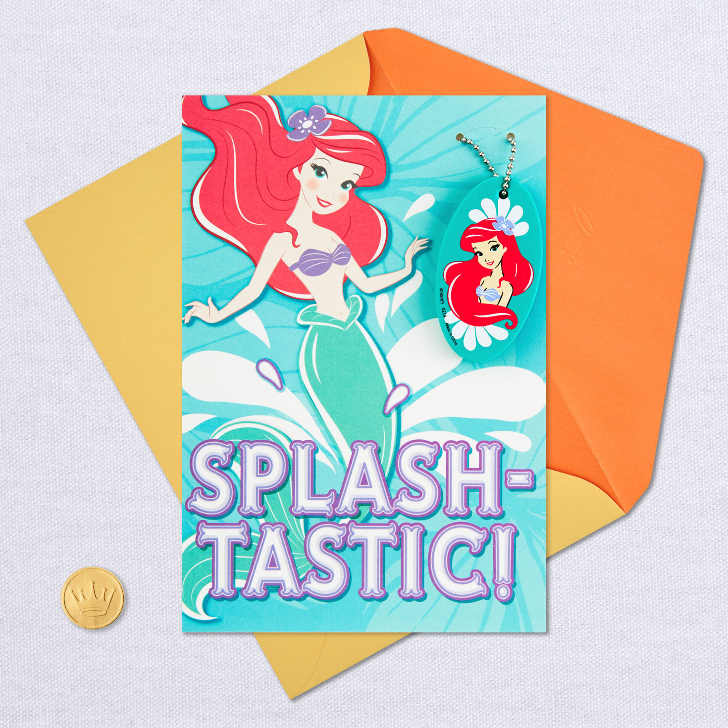 Disney The Little Mermaid Ariel Birthday Card With Keychain for Her ...