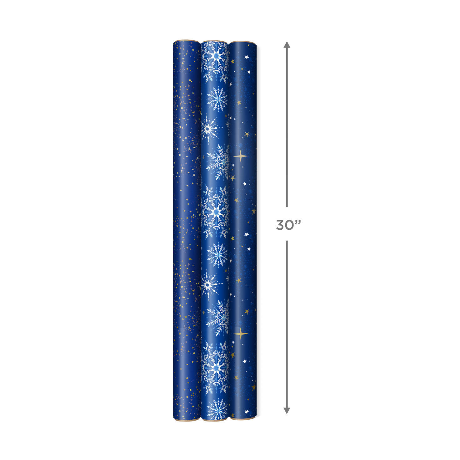 Celestial Blues 3-Pack Assorted Wrapping Paper Roll Bundle, 120 sq. ft ...
