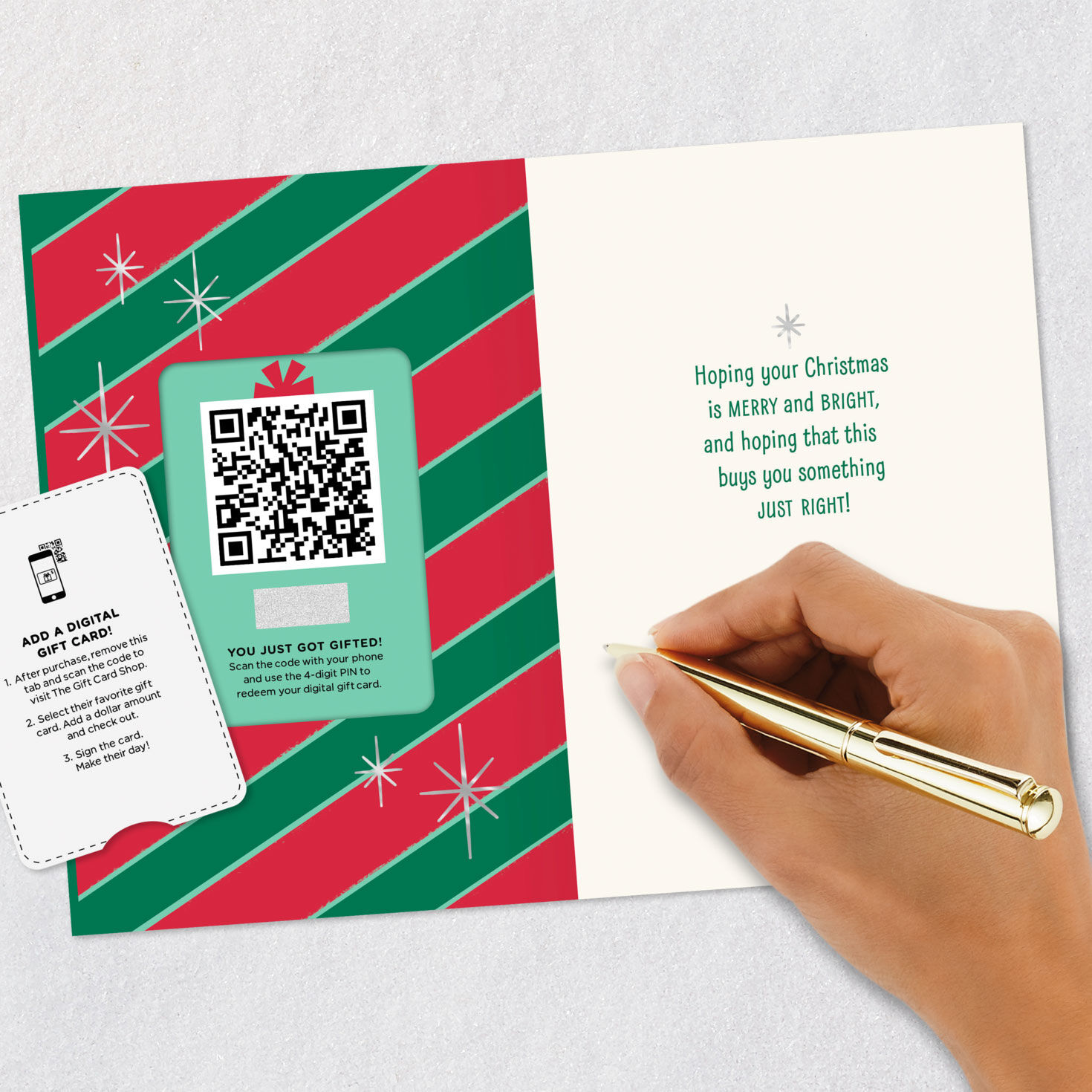 Merry Mod Santa Gift Card Greeting Christmas Card - Greeting Cards ...