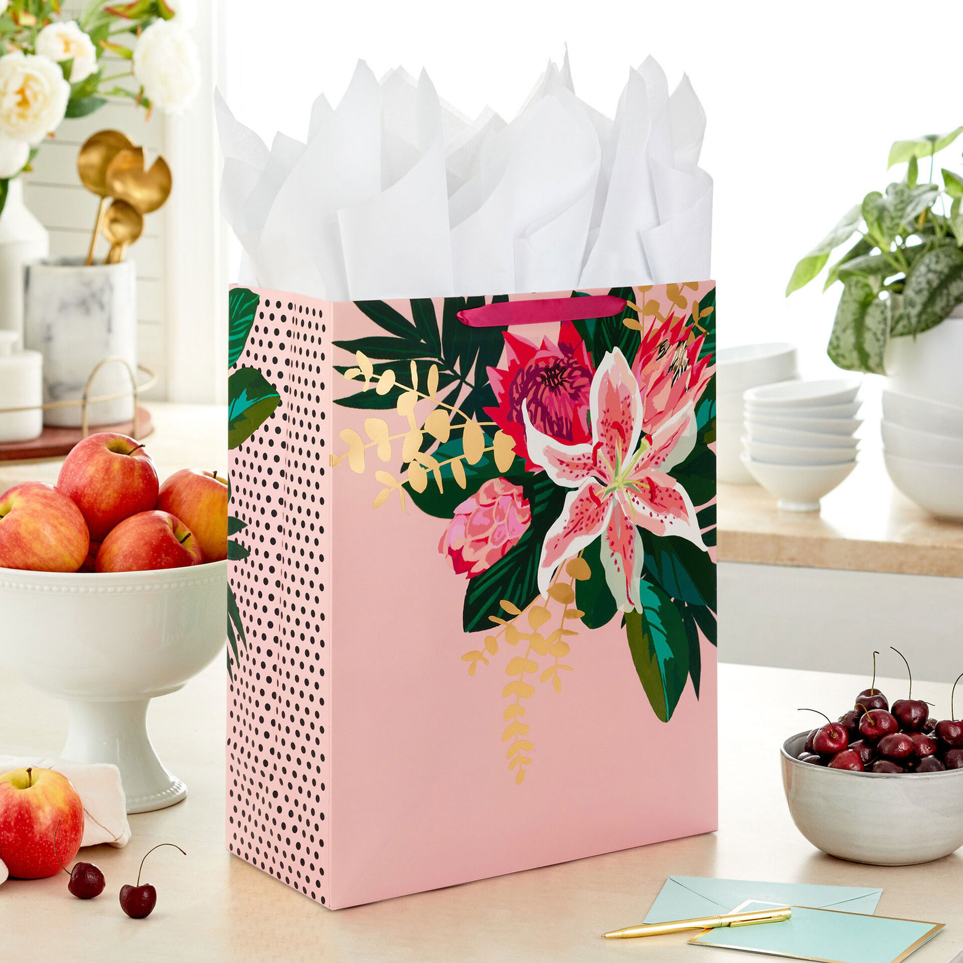 15.5" Pink Lily Extra-Large Gift Bag - Gift Bags - Hallmark