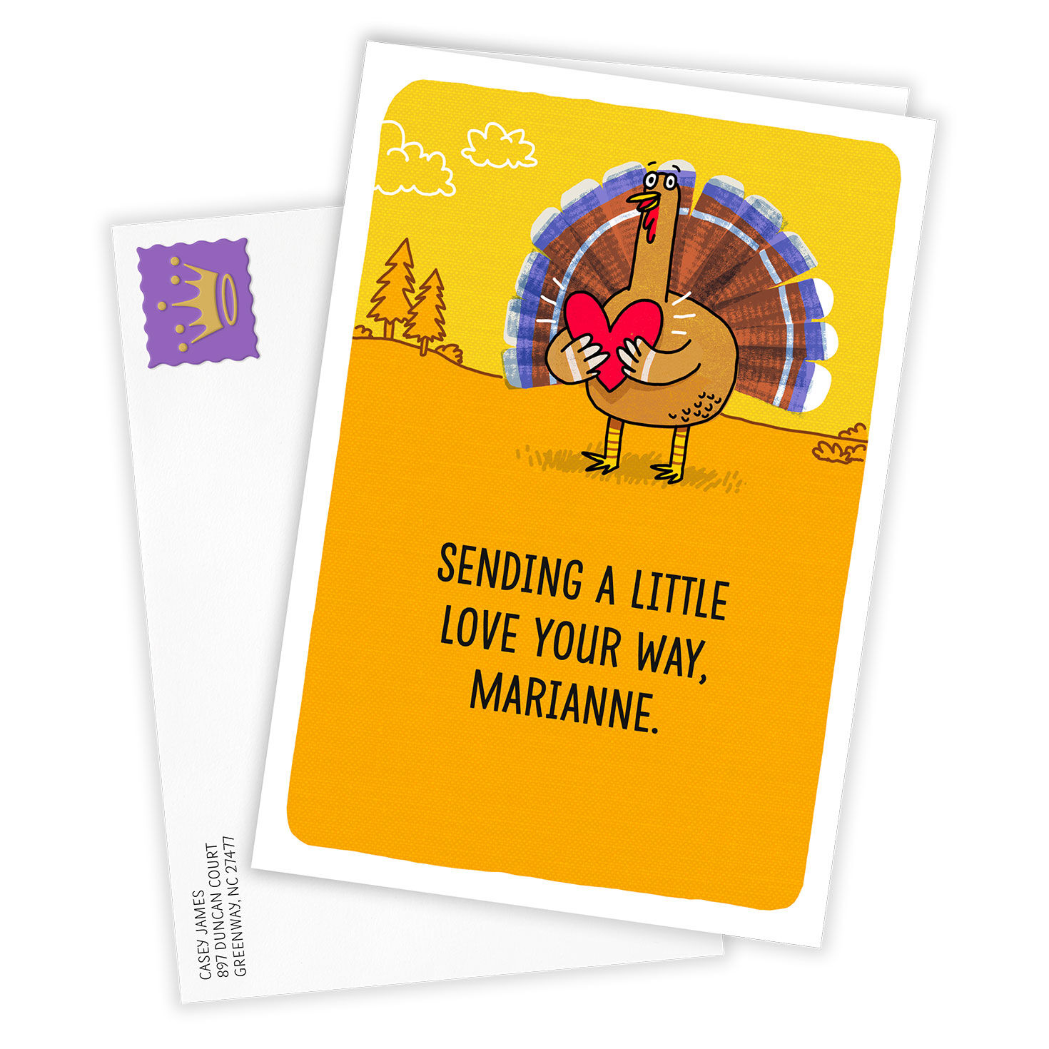Turkey Sending Love Custom Thanksgiving Card - Greeting Cards | Hallmark