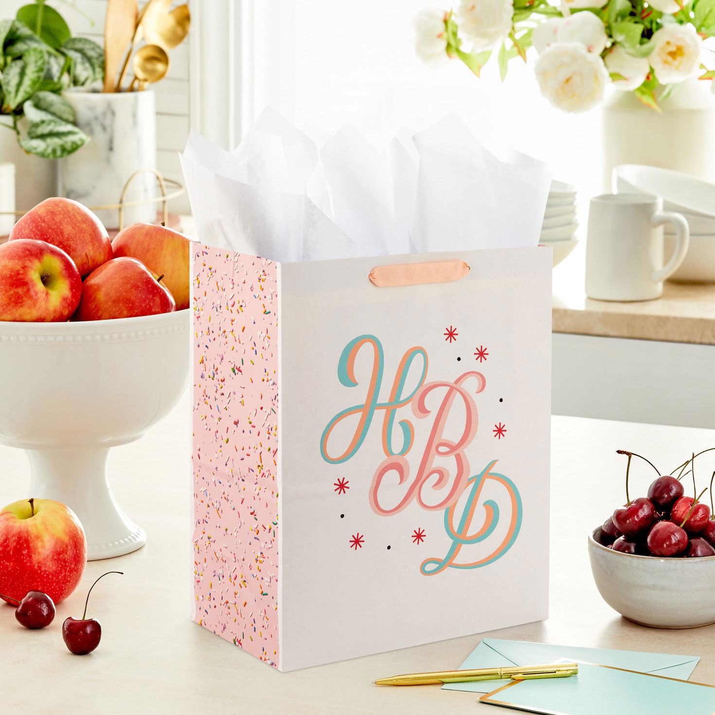 13" Pastel HBD Large Gift Bag - Gift Bags | Hallmark