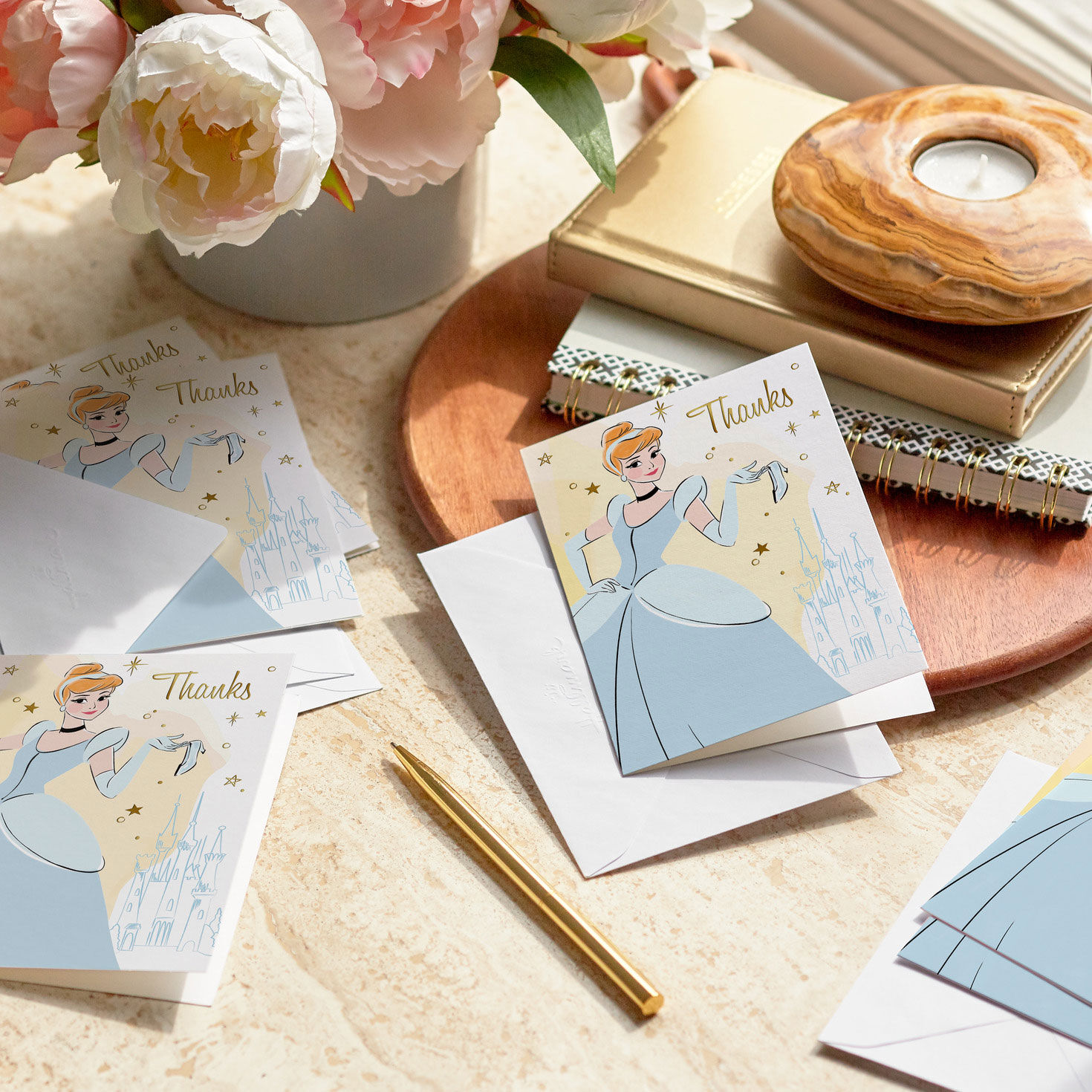 Disney Cinderella and Slipper Blank Thank You Notes, Pack of 10 - Note ...