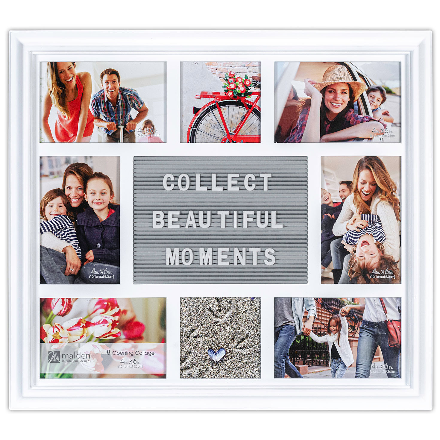 Malden Photo Collage Letterboard White Picture Frame, 18.5x16.5 ...