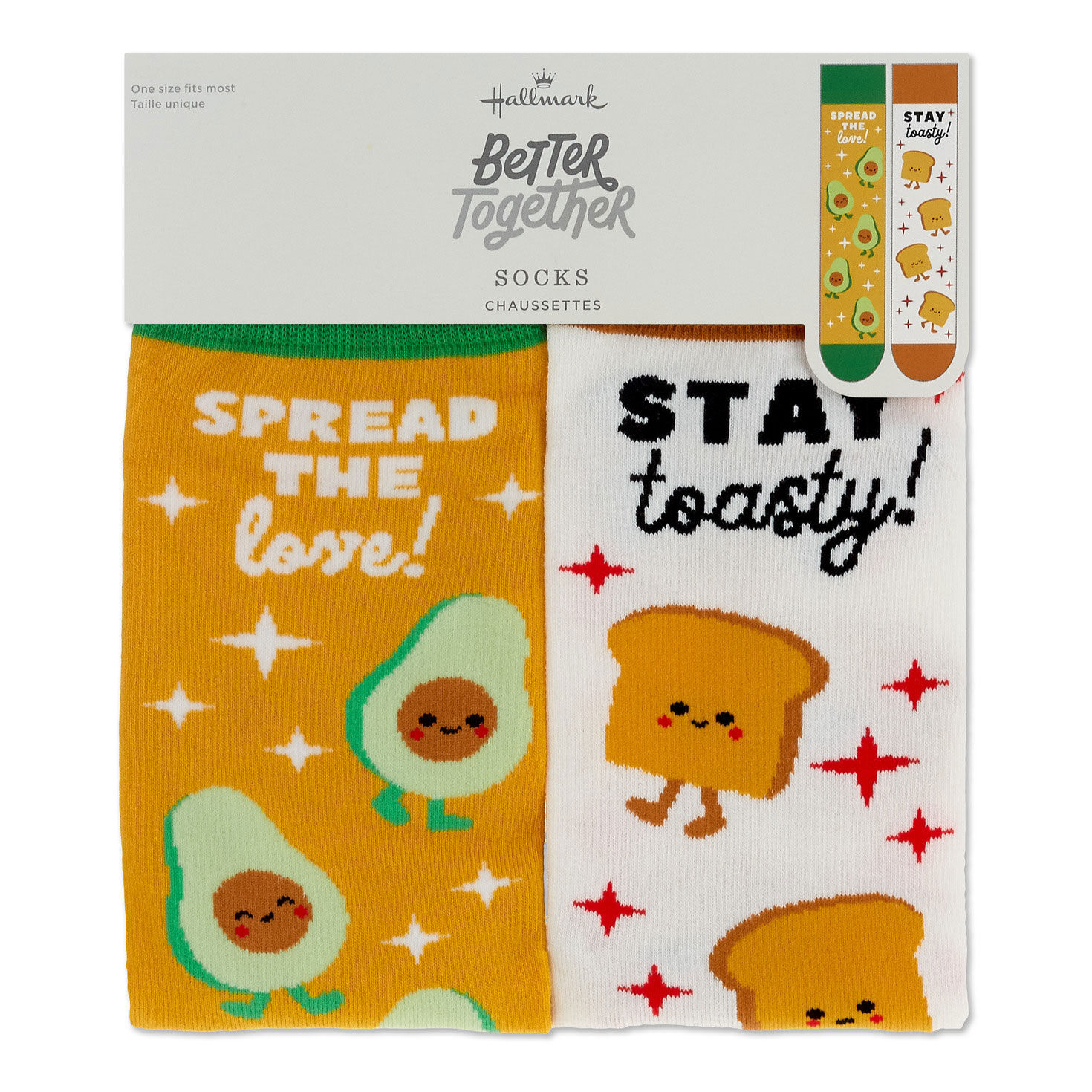 Better Together Avocado and Toast Funny Crew Socks - Socks & Slippers ...