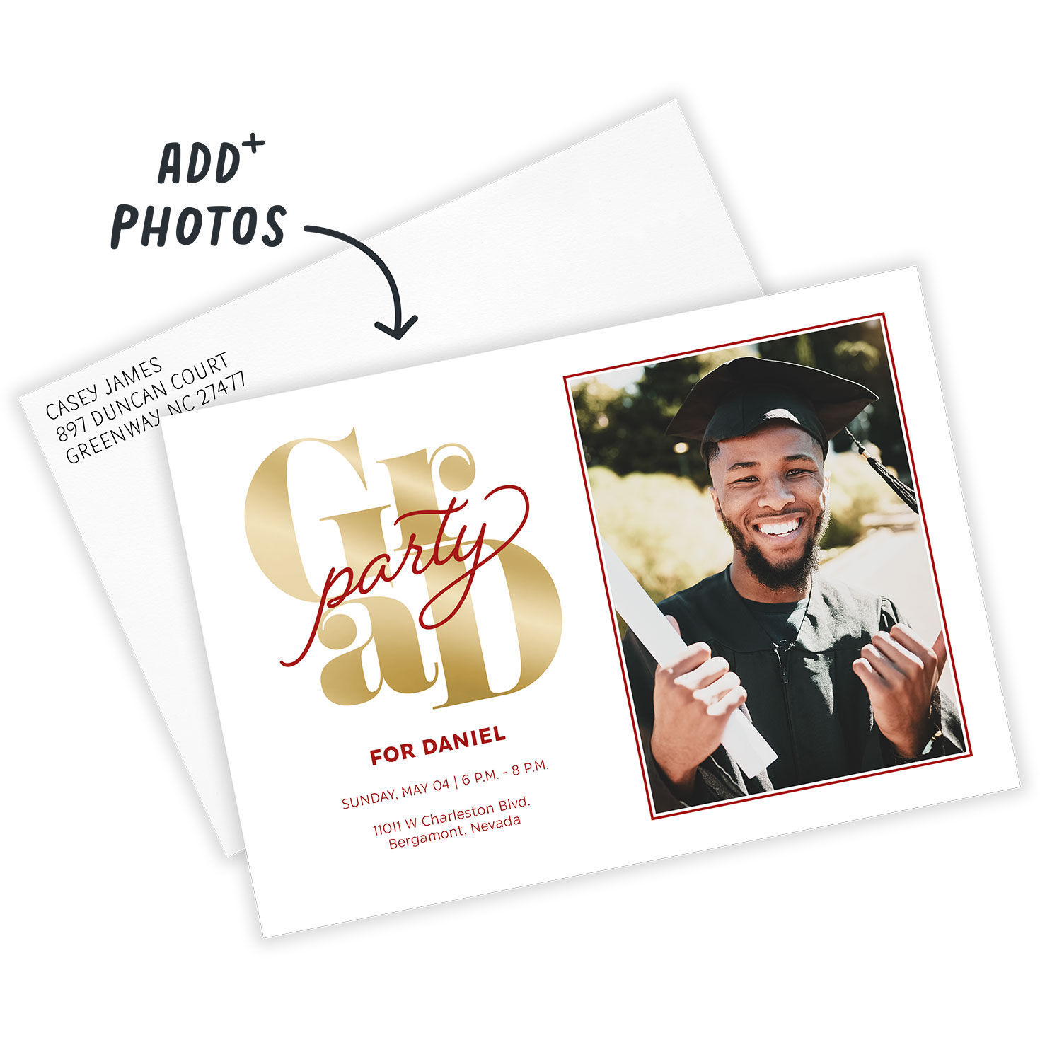 Red Script Flat Graduation Party Invitation - Invitations | Hallmark