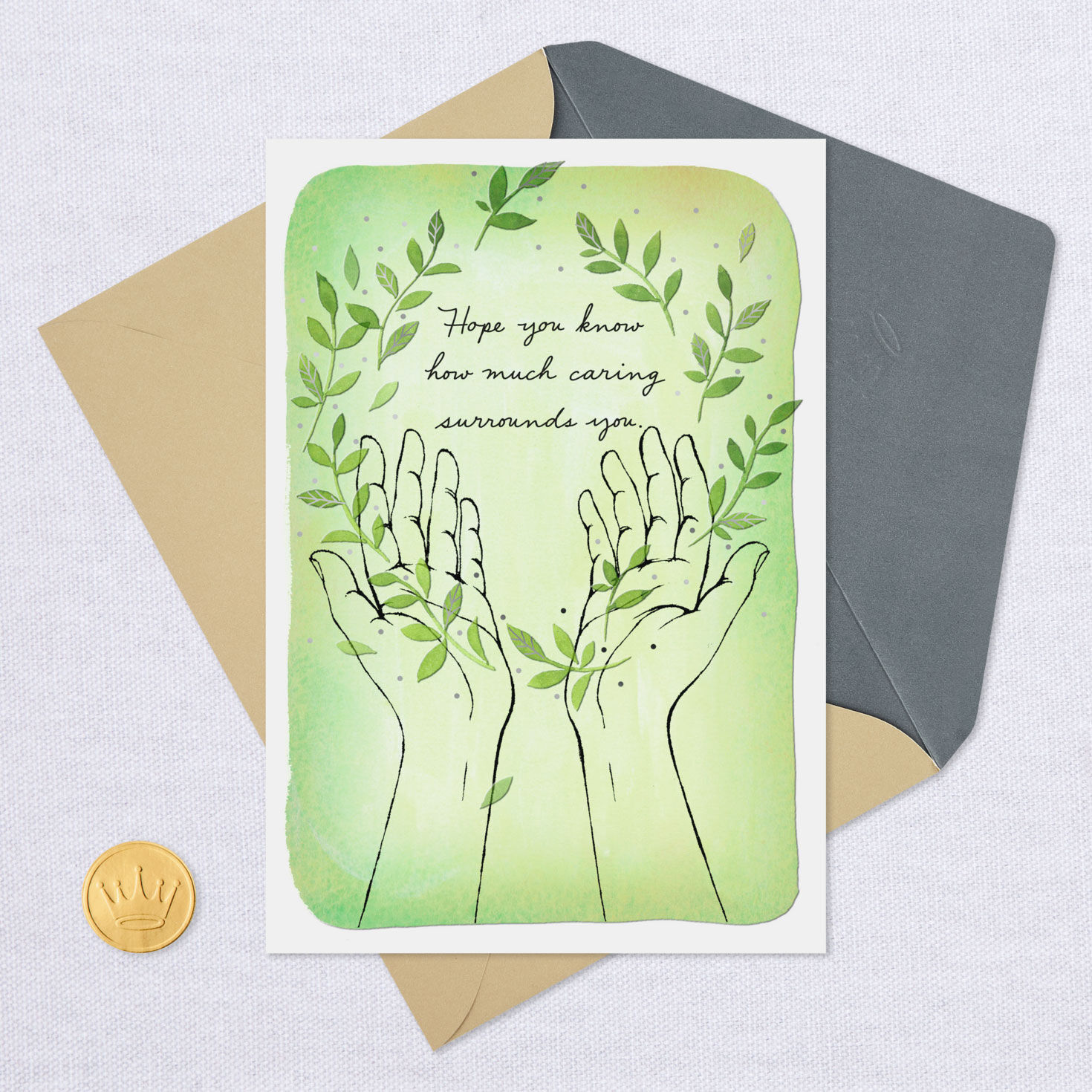 Caring Surrounds You Open Hands Sympathy Card - Greeting Cards | Hallmark