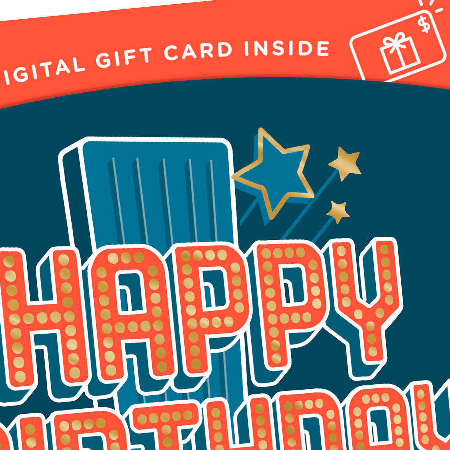 Happy Birthday Retro Marquee Sign Gift Card Greeting Birthday Card ...