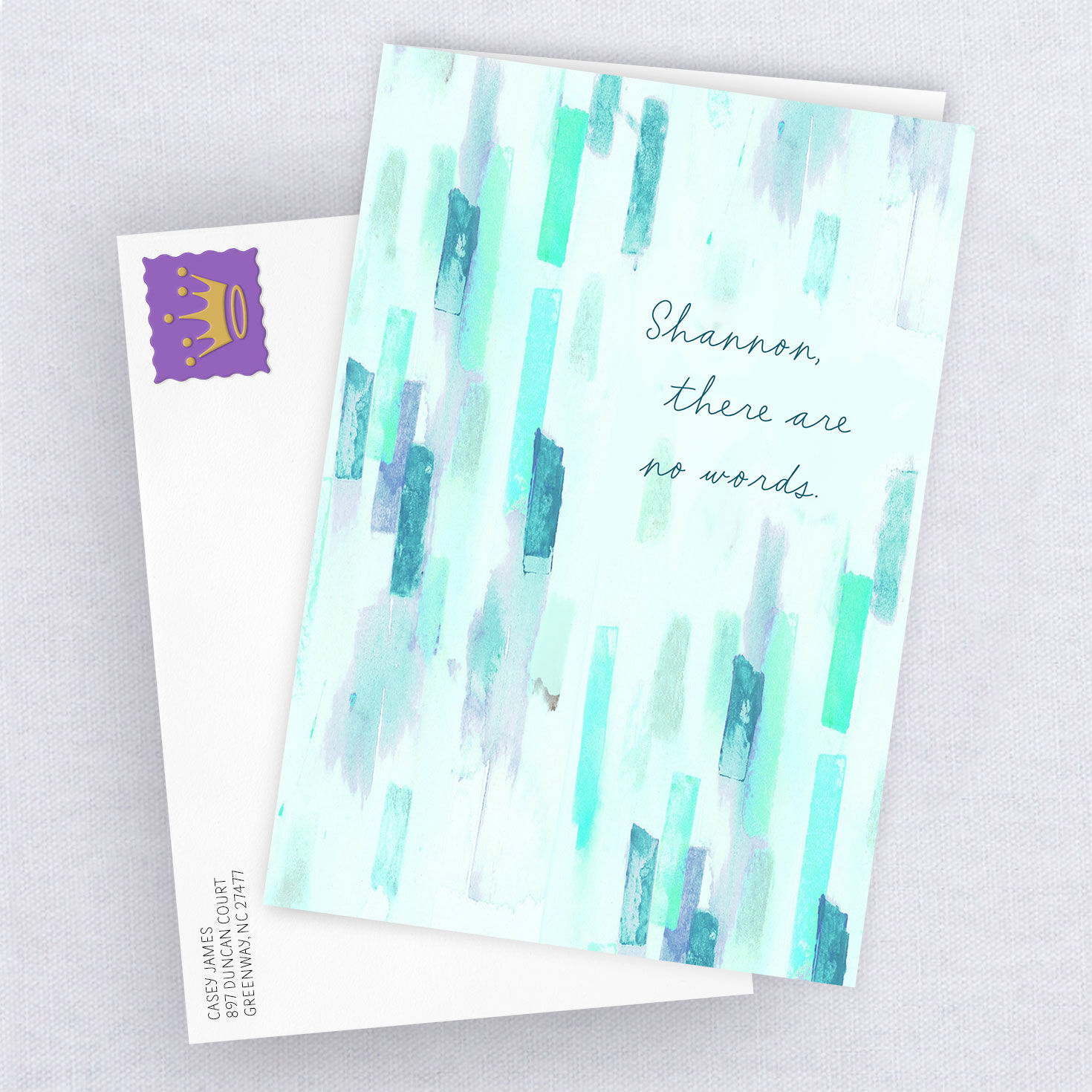Personalized Blue and Purple Watercolor Design Card - Greeting Cards ...