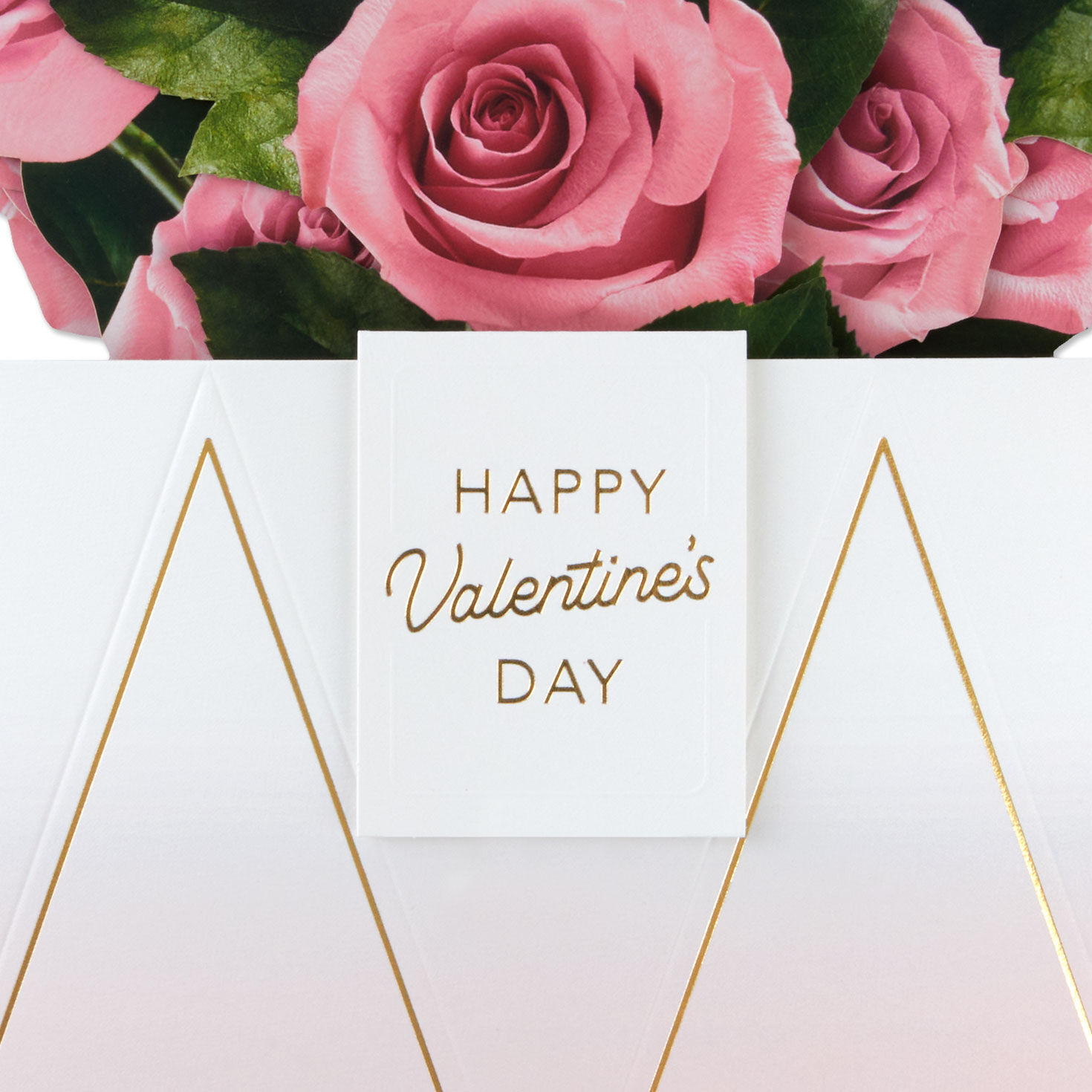 Jumbo Pink Rose Bouquet in Vase 3D Pop-Up Valentine's Day Card ...