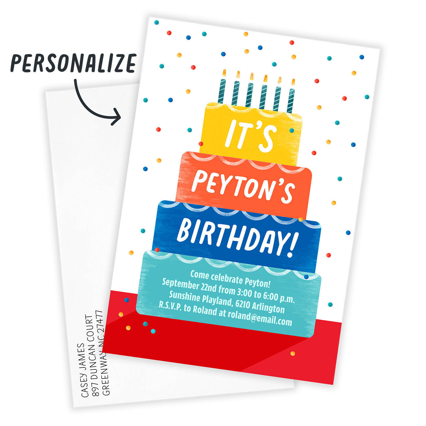Confetti Cake Flat Birthday Invitation - Invitations | Hallmark