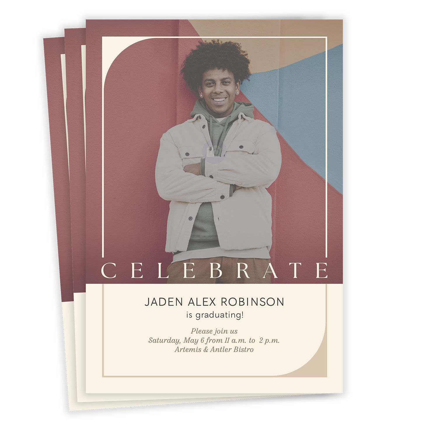 Ivory Linen Frame Graduation Invitation - Invitations | Hallmark