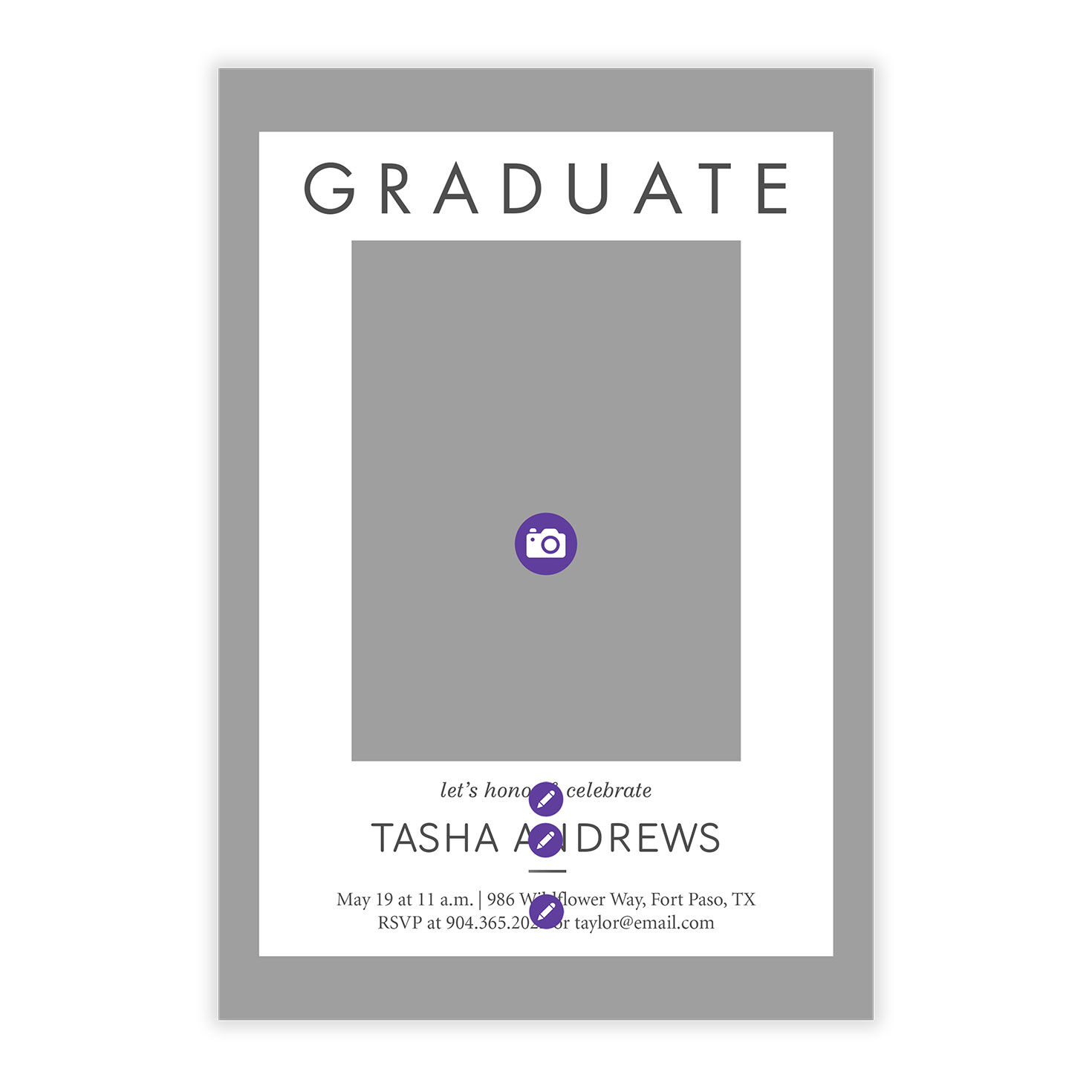 Graduate Spotlight White Frame Graduation Invitation - Invitations ...