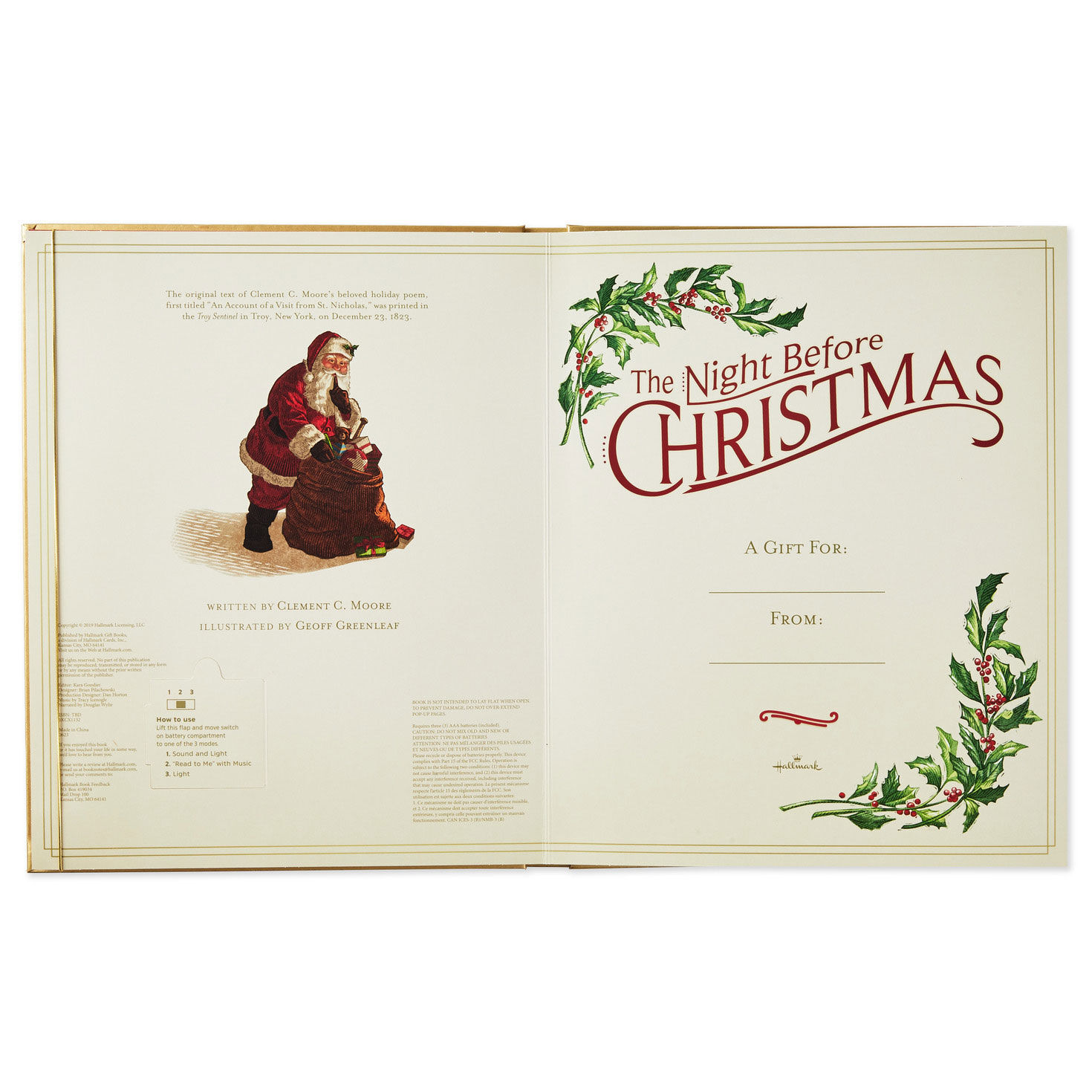 Night Before Christmas Pop-Up Book With Light and Sound - Picture Books ...