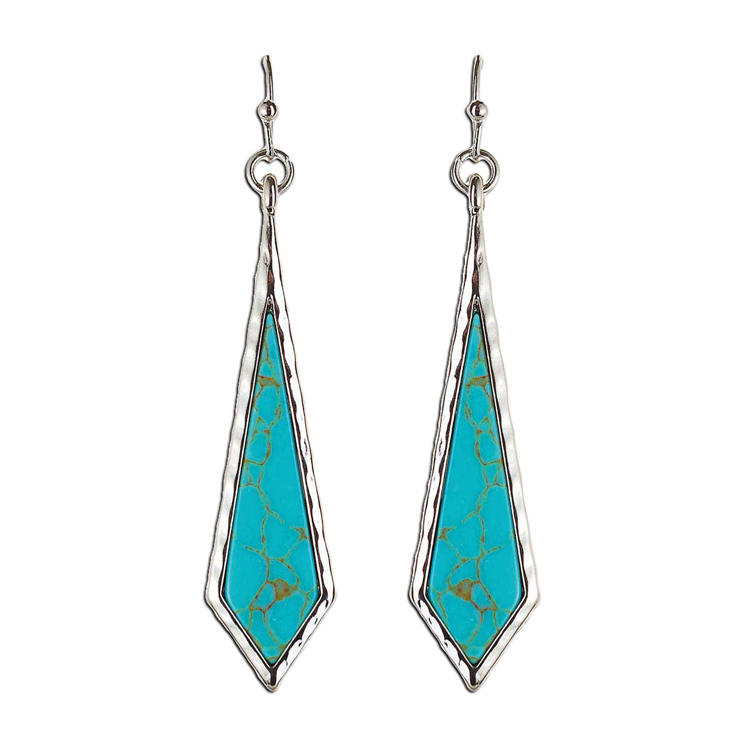Rain Jewelry Turquoise and Silver Elongated Kite Drop Earrings - Earrings | Hallmark