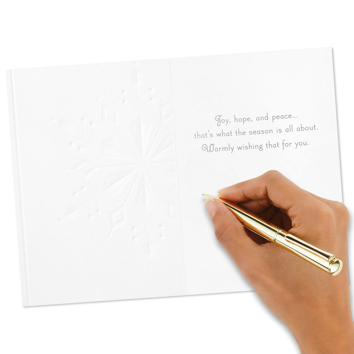Gold Foil Snowflake Boxed Christmas Cards, Pack of 40 - Boxed Cards ...