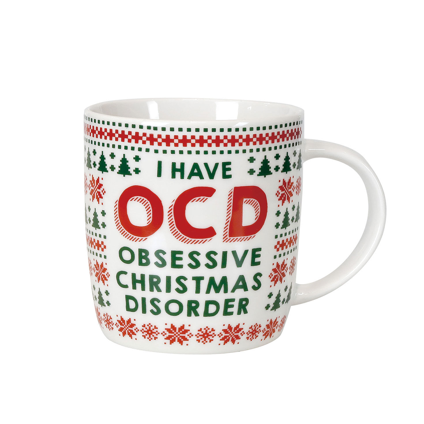 Our Name Is Mud OCD Christmas Mug With Santa Hat Novelty Glasses - Mugs ...