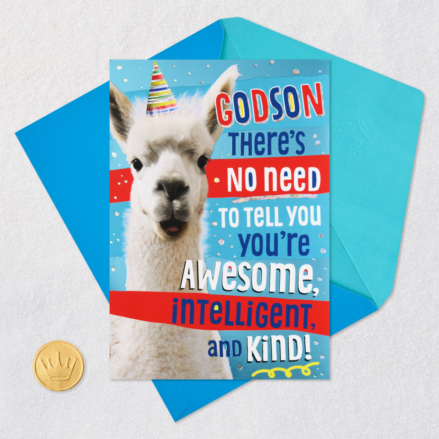 You're Made in God's Image Llama Birthday Card for Godson - Greeting ...