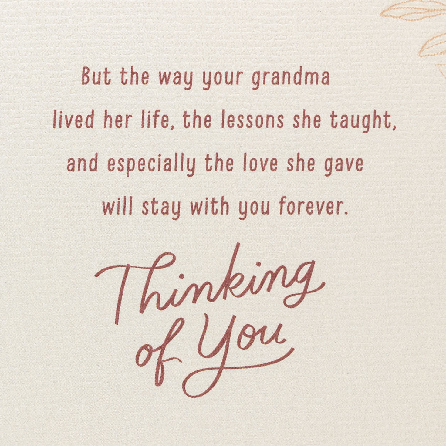Her Love Will Stay With You Sympathy Card for Loss of Grandma ...