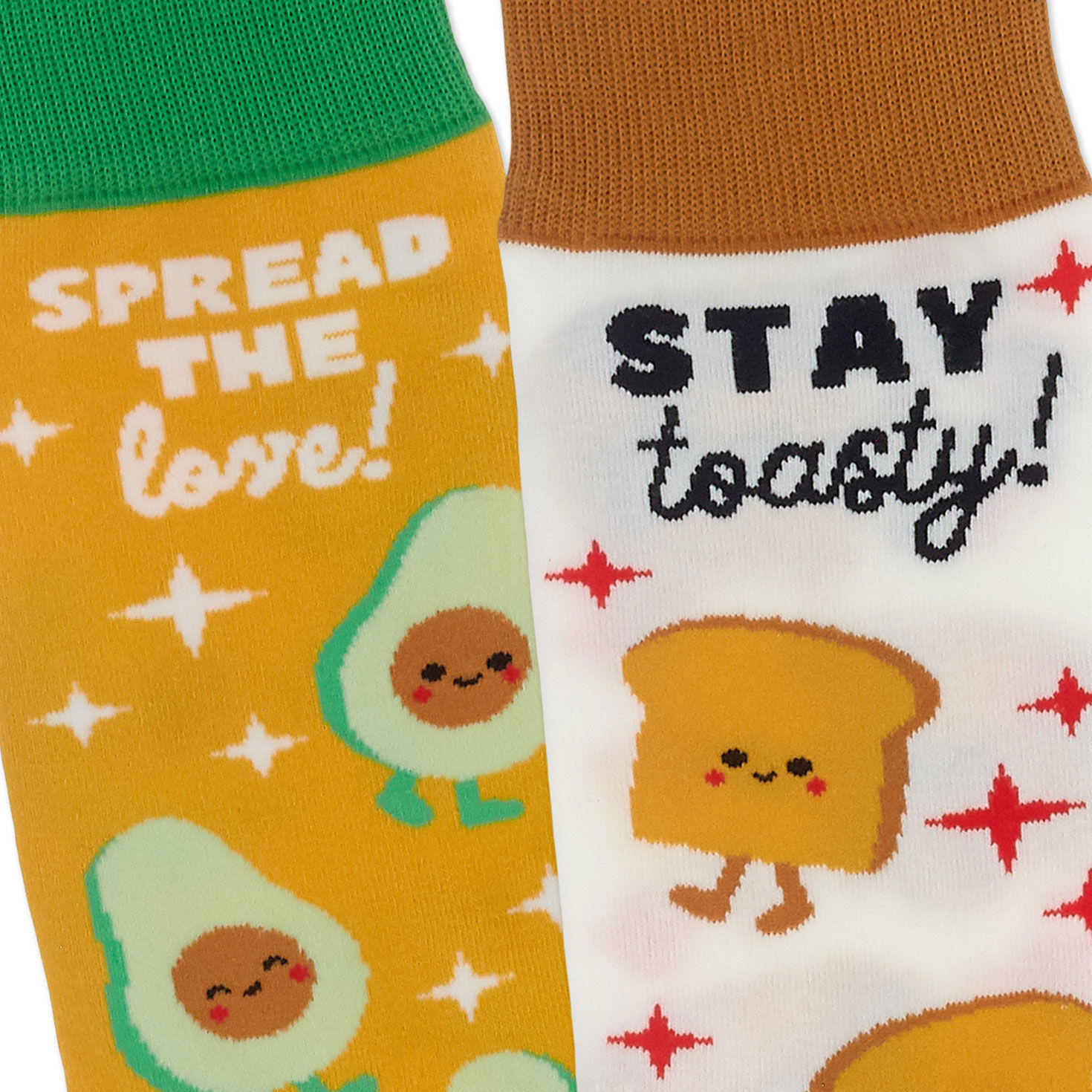 Better Together Avocado and Toast Funny Crew Socks - Socks & Slippers ...