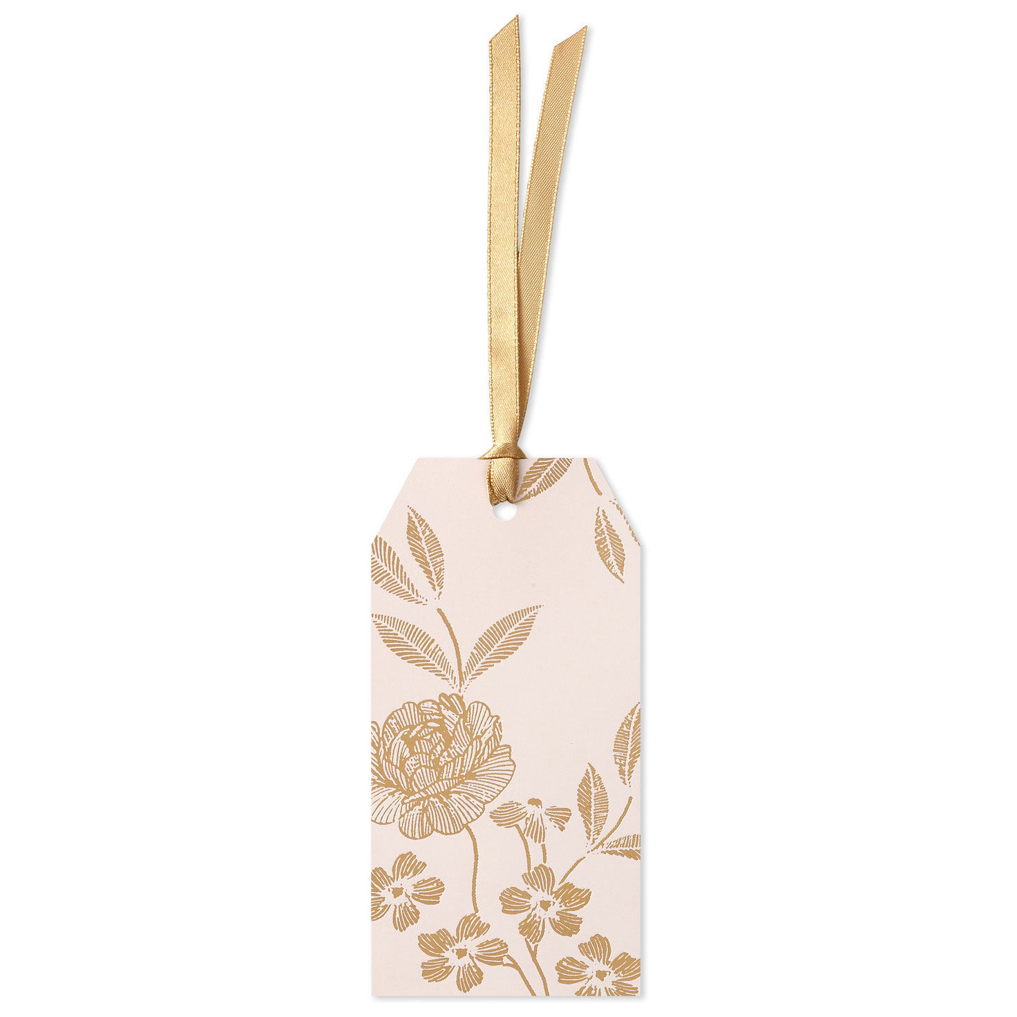 Gold Flowers on Pink Large Gift Tag - Seals & Gift Tags | Hallmark