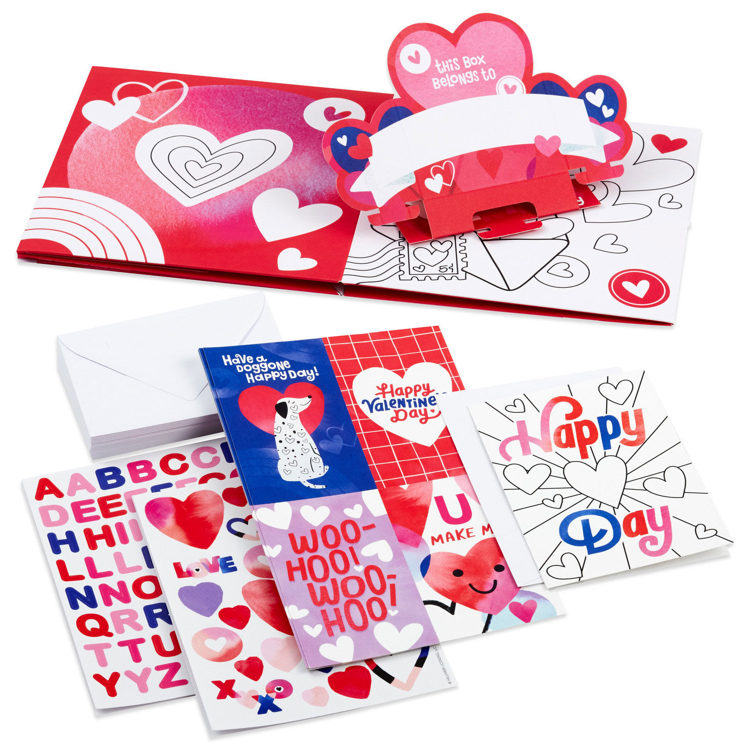 Happy Hearts Kids Classroom Valentines Set With Cards, Stickers and ...