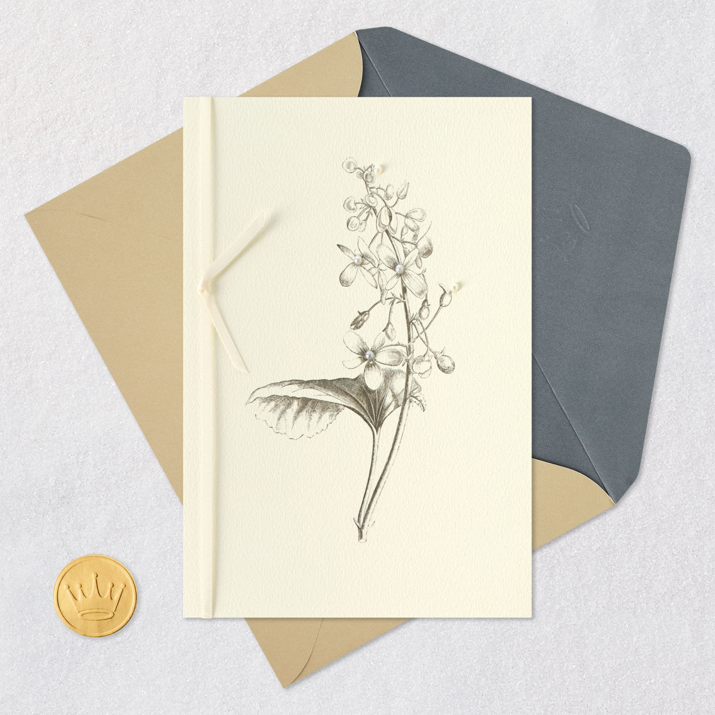 Black-and-White Botanical Drawing Blank Card - Greeting Cards | Hallmark