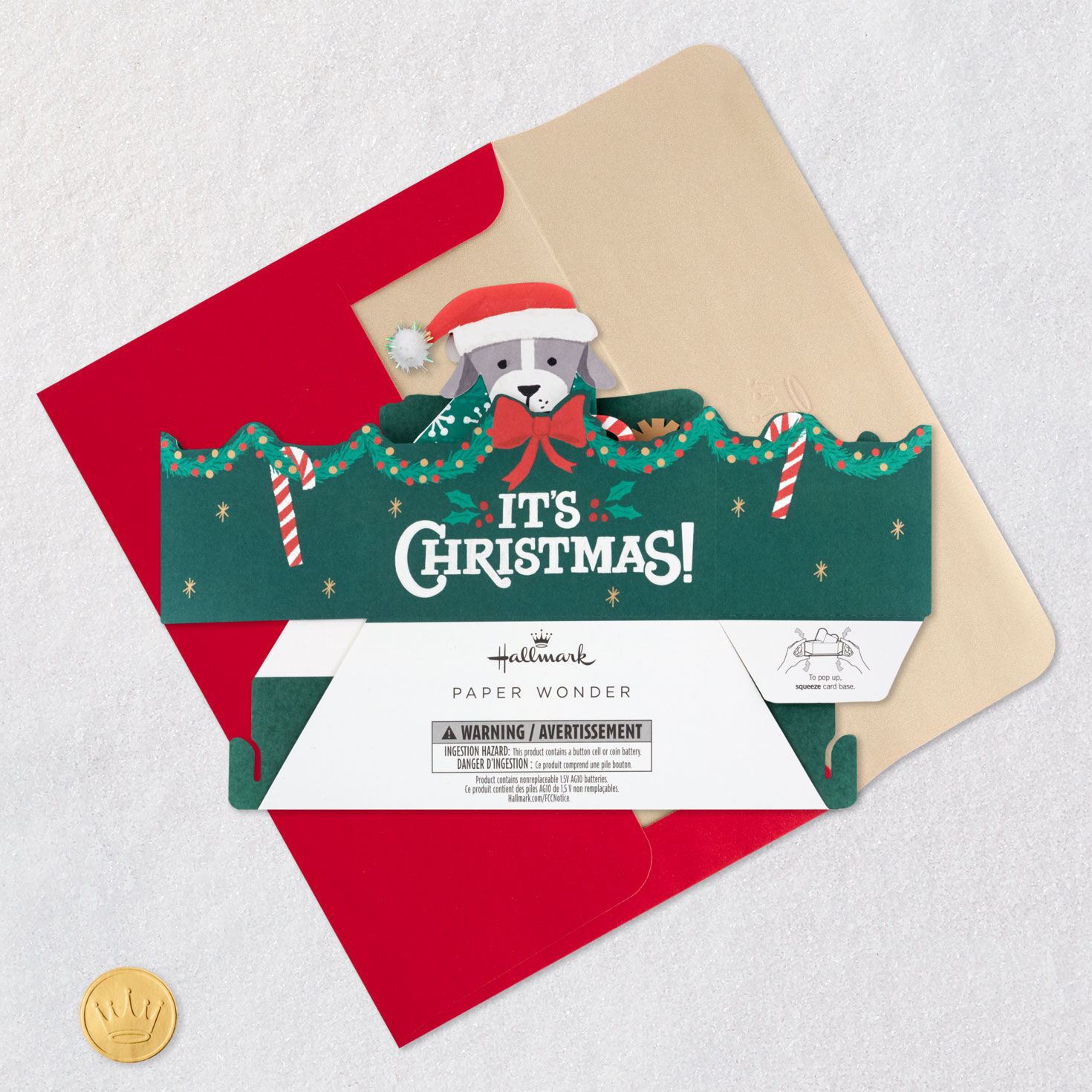 Make It Merry Santa Puppy Dog Musical 3D Pop-Up Christmas Card With ...