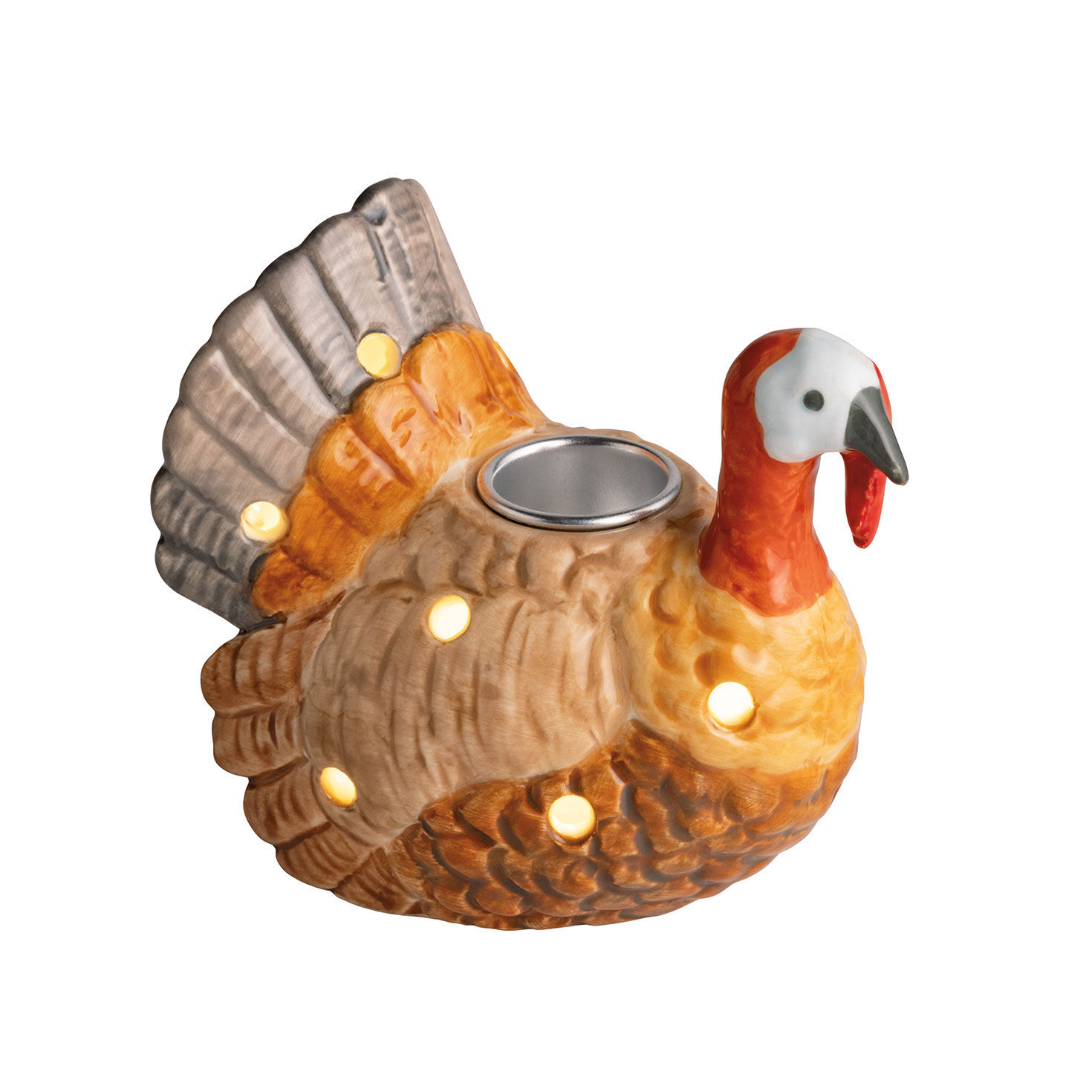 Mud Pie Thanksgiving Turkey Taper Candle Holder With LED Light ...
