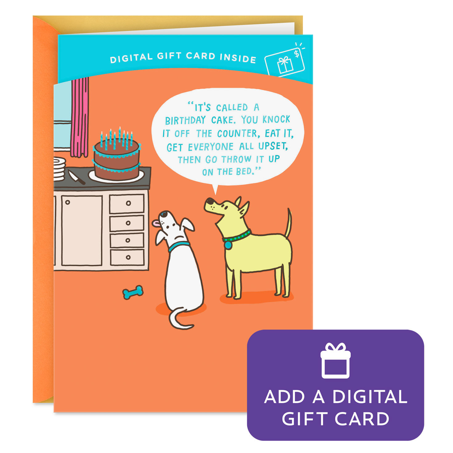 Get Into Trouble Cake-Stealing Dogs Gift Card Greeting Funny Birthday ...