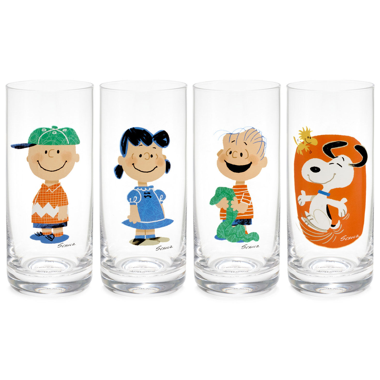 Peanuts® Snoopy and Friends Tall Drinking Glasses, Set of 4 - Glassware ...