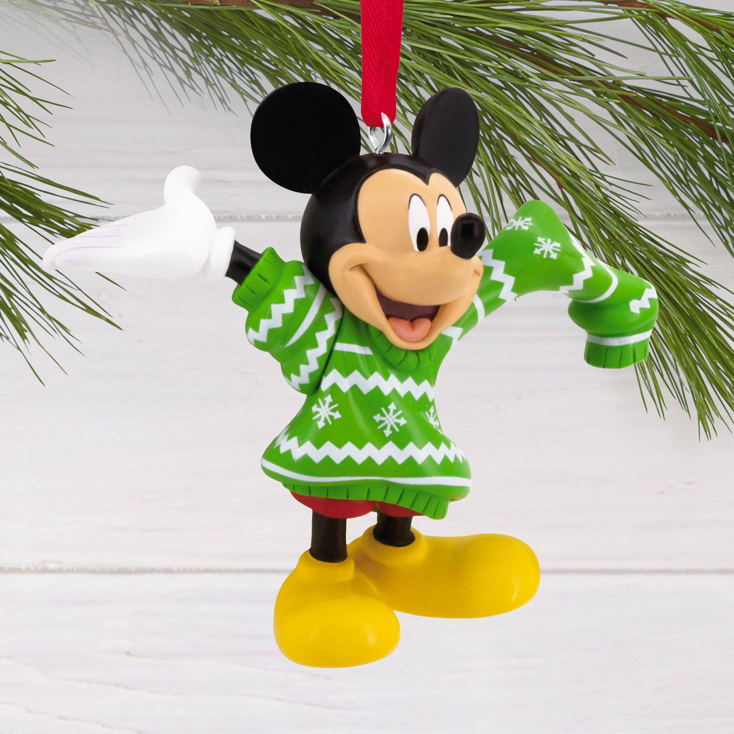 Disney Mickey Mouse in Christmas Sweater Hallmark Ornament - Hallmark ...