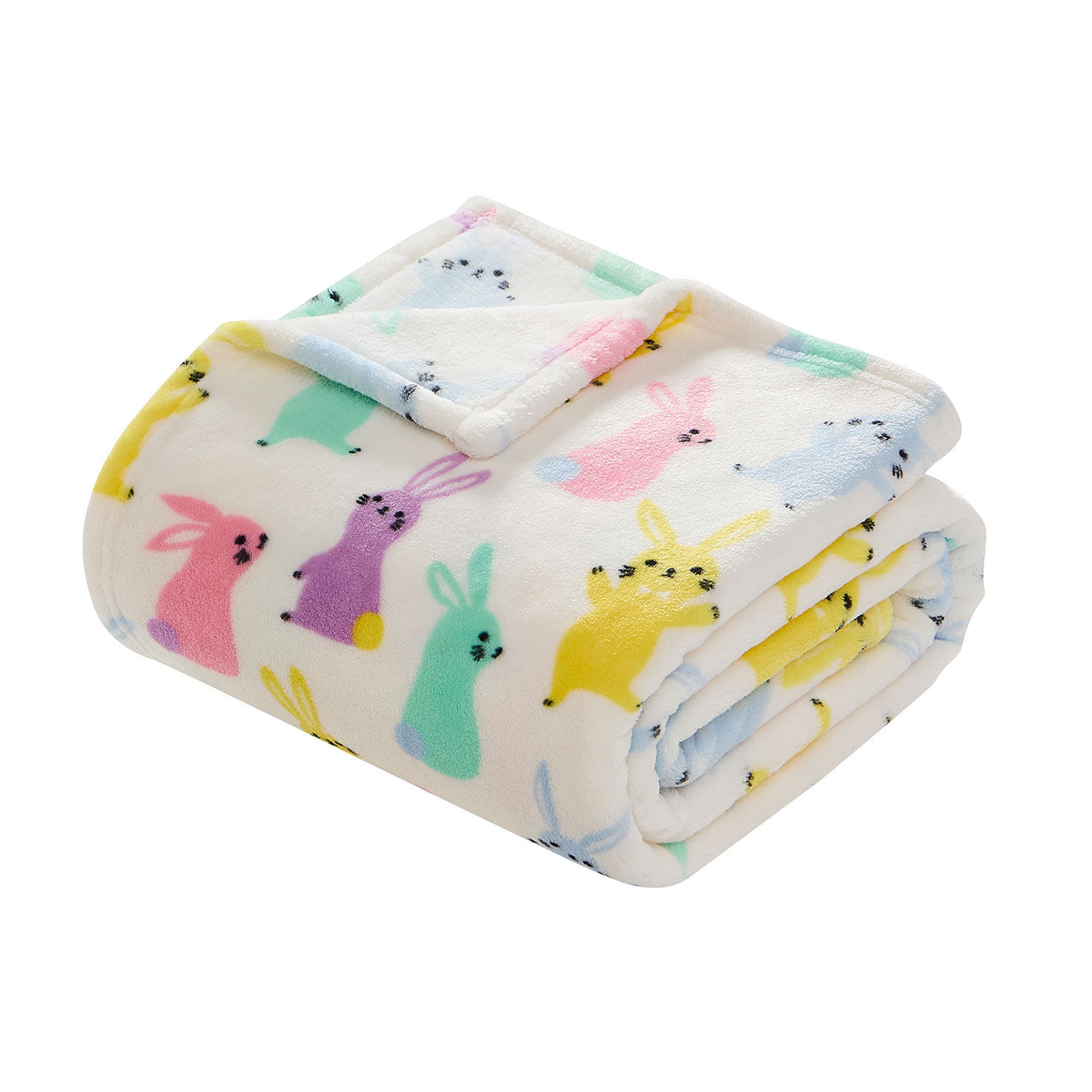 Pastel Bunnies Plush Fleece Throw Blanket, 50x70 - Pillows & Blankets ...