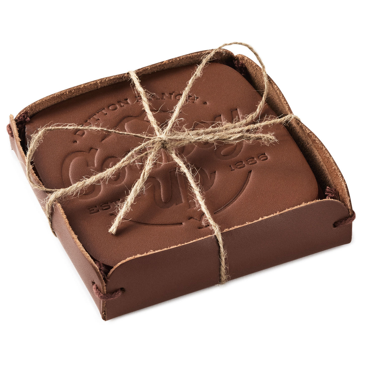 Yellowstone Dutton Ranch Bonded Leather Coasters, Set of 4 - Kitchen ...