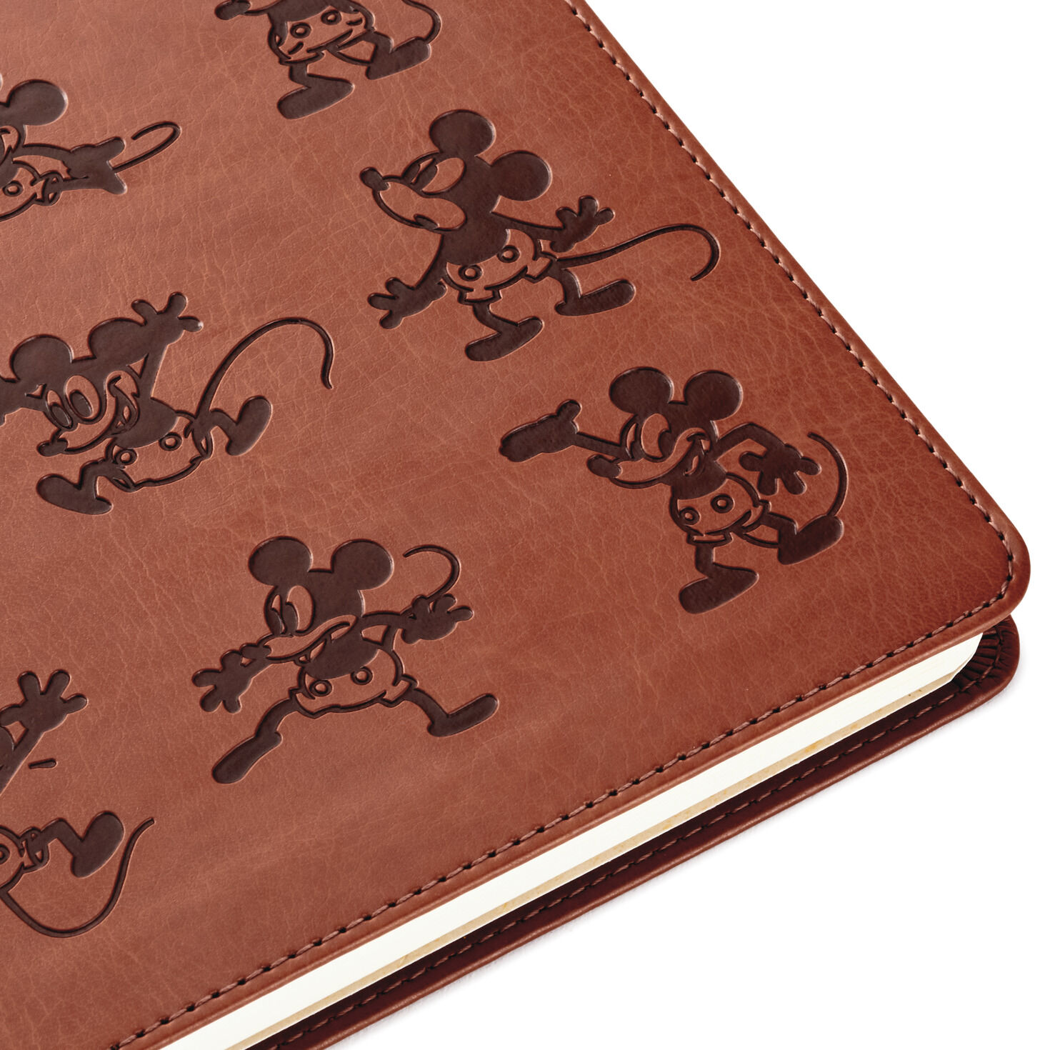 Disney Mickey Mouse Brown Faux Leather Journal - Notebooks & Journals ...