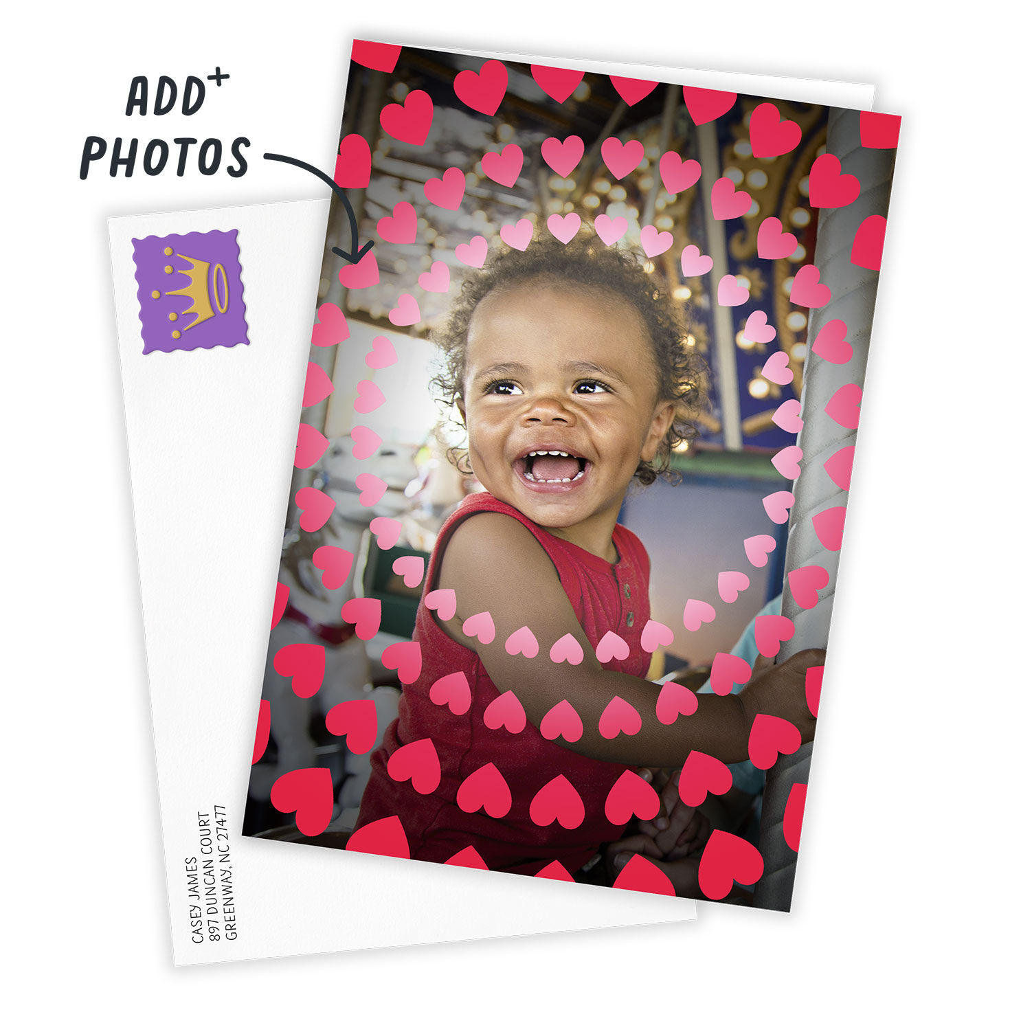 Heart Circles Folded Love Photo Card Greeting Cards Hallmark