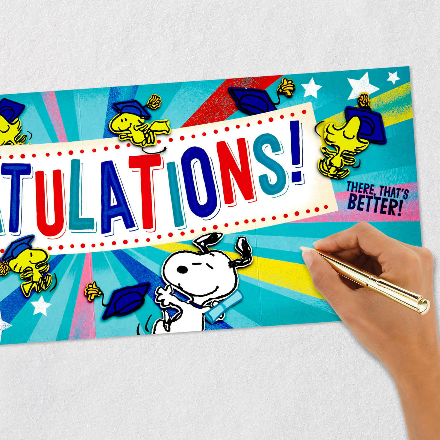 Peanuts® Snoopy and Woodstock Banner Graduation Card - Greeting Cards ...