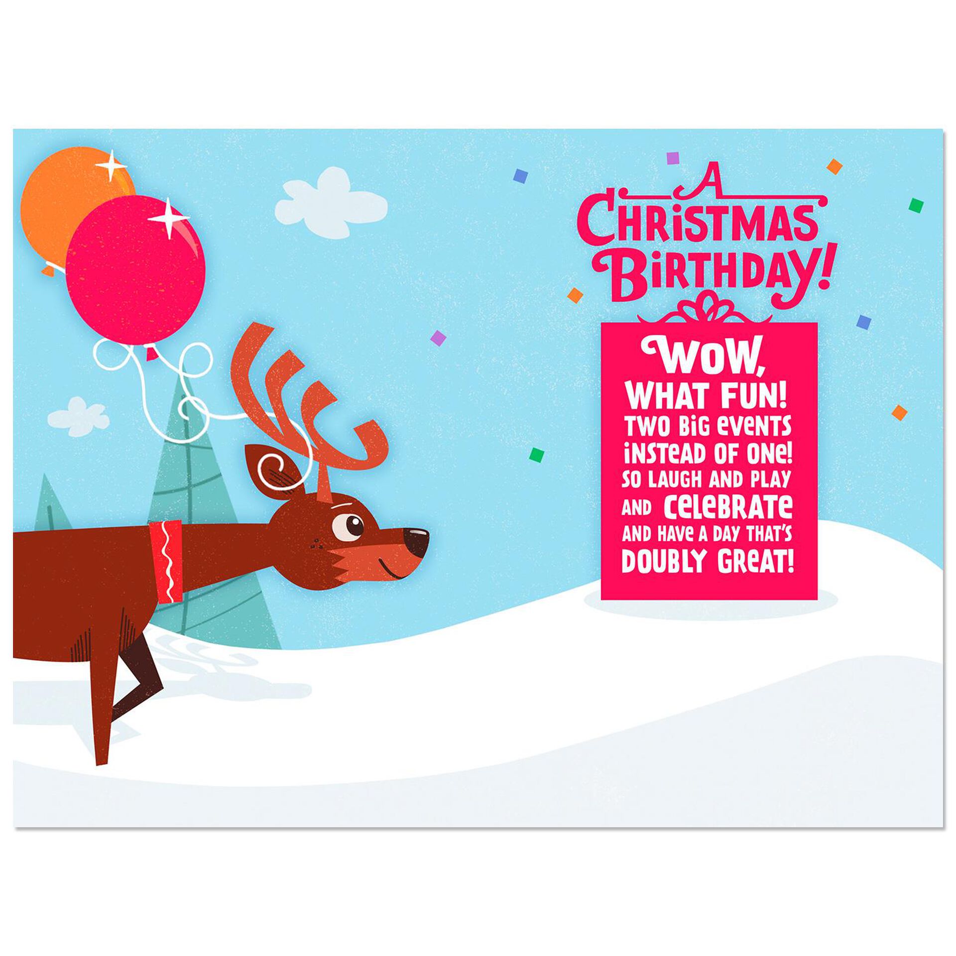 Reindeer With Cake And Presents Christmas Birthday Card Greeting reindeer-with-cake-and-presents-christmas-birthday-card-greeting