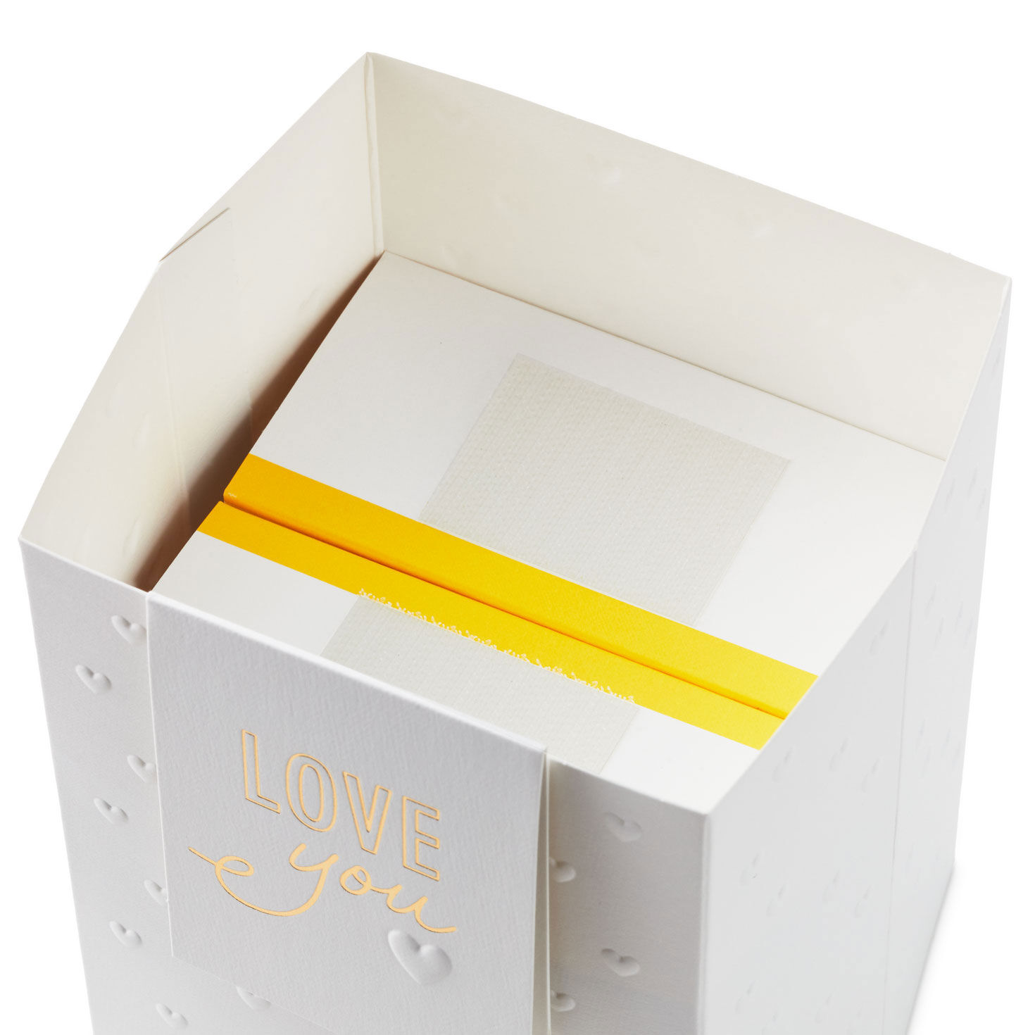 Build-a-Bouquet Love You White Hearts Pop-Up Paper Vase With Mini Card ...