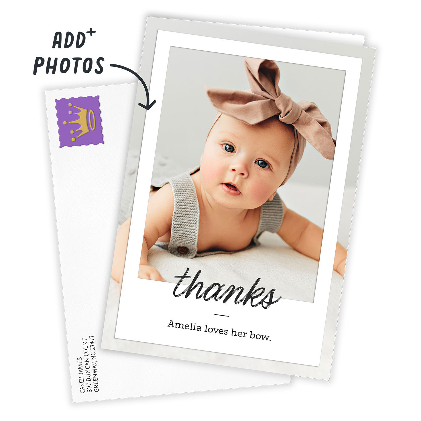 Personalized Snapshot Frame Thank-You Photo Card - Greeting Cards ...