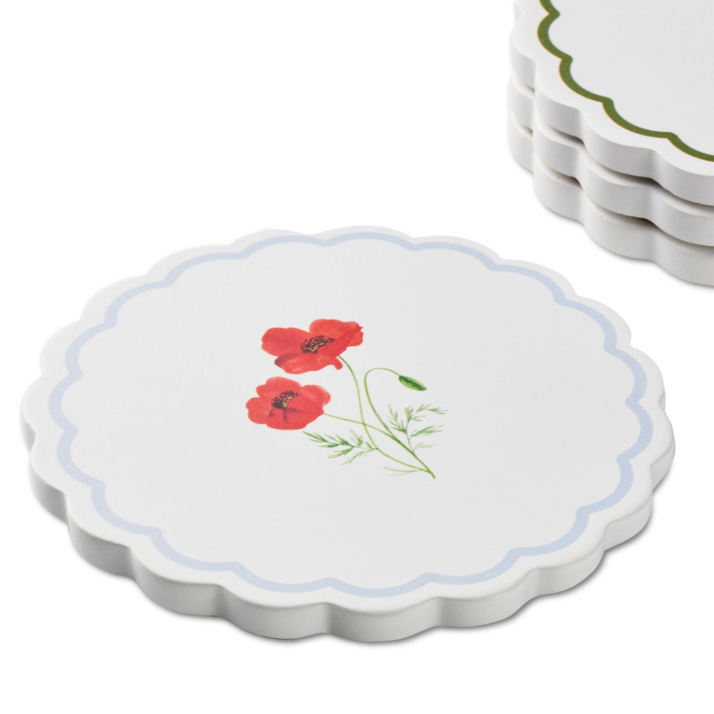 Floral Scalloped Coasters, Set of 4 - Kitchen Accessories | Hallmark