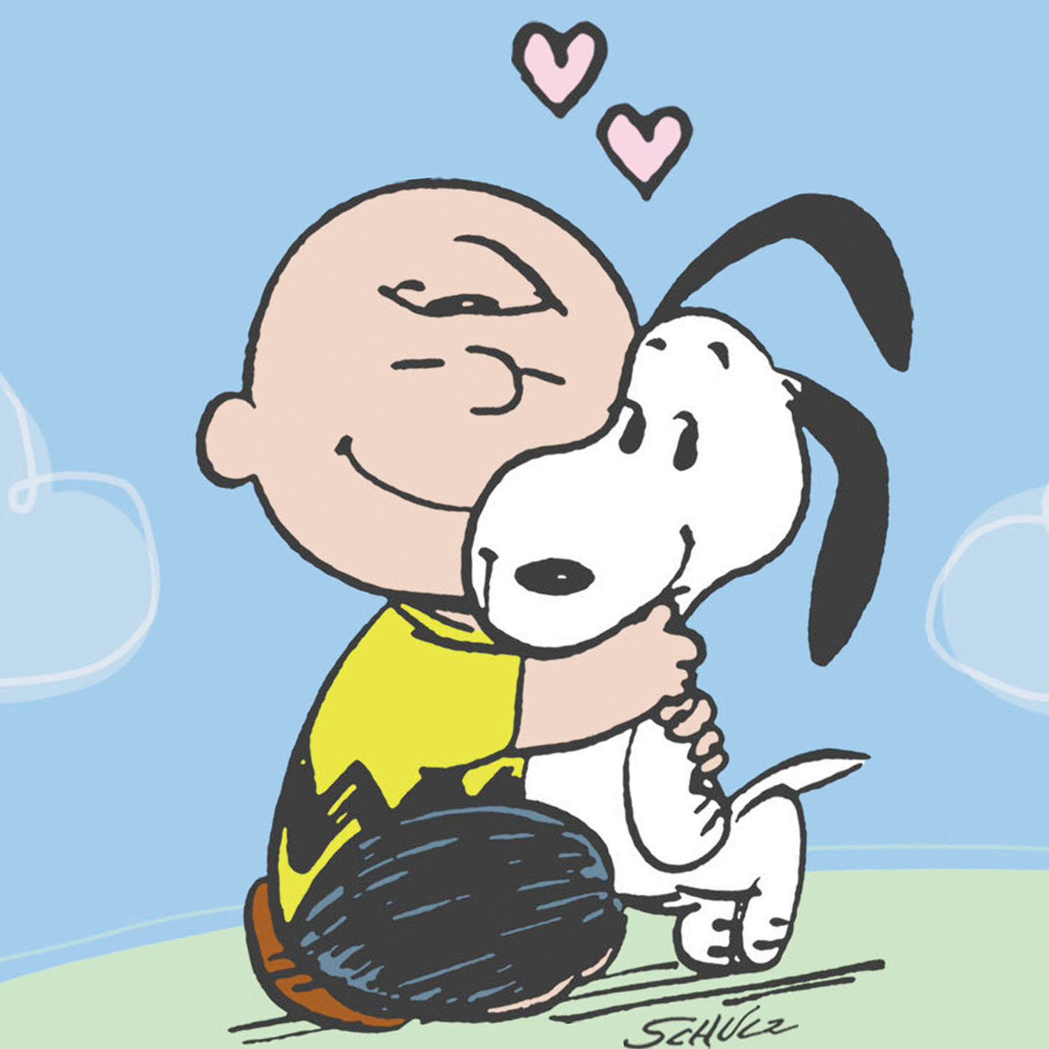 Peanuts® Charlie Brown and Snoopy Hugging Love Card - Greeting Cards ...