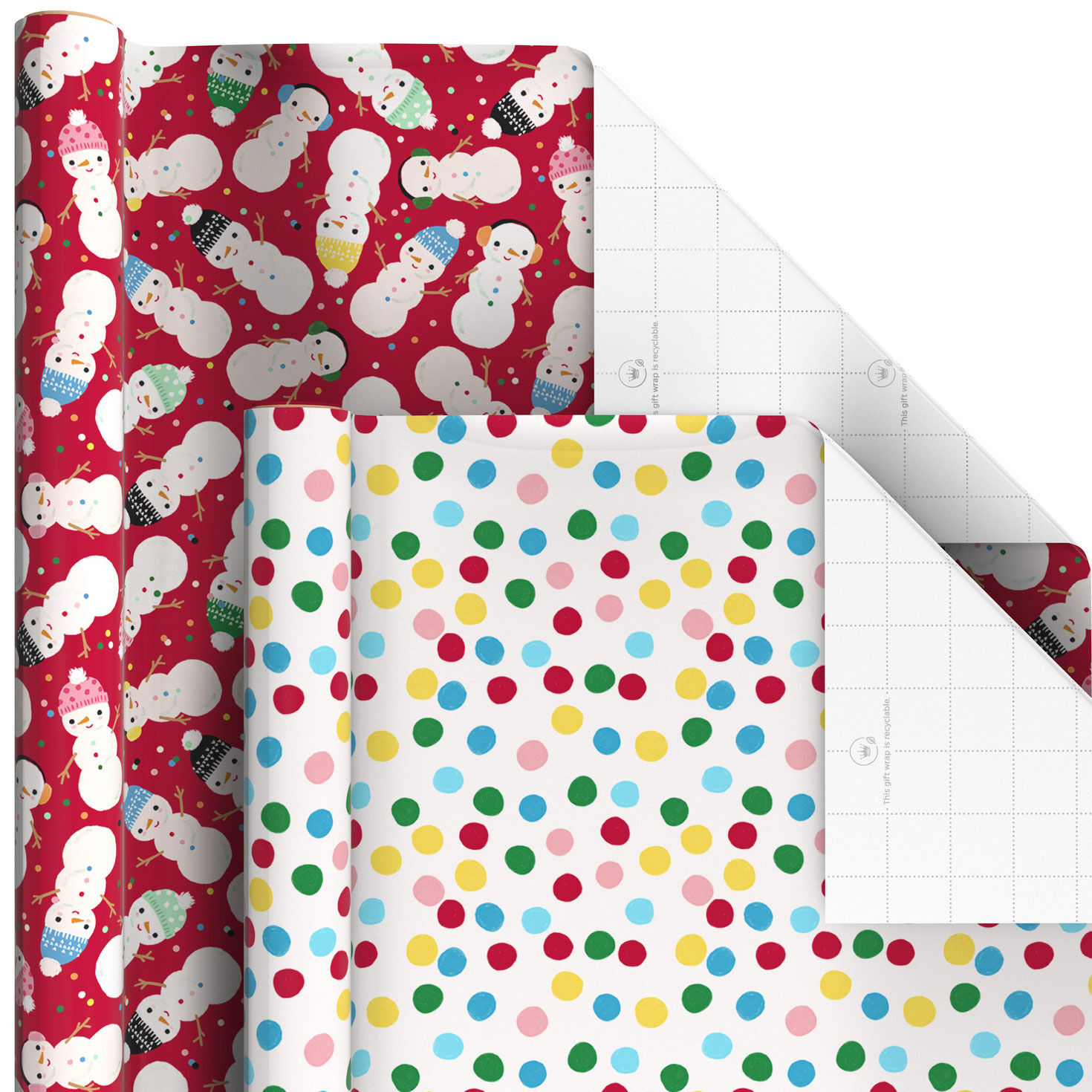Penguins, Doodles and Polka Dots 6-Pack Assorted Christmas Wrapping ...
