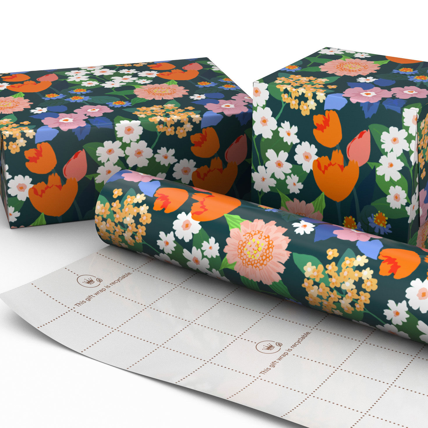 Vibrant Flowers Wrapping Paper Mini Roll, 38.8 sq. ft. - Wrapping Paper ...